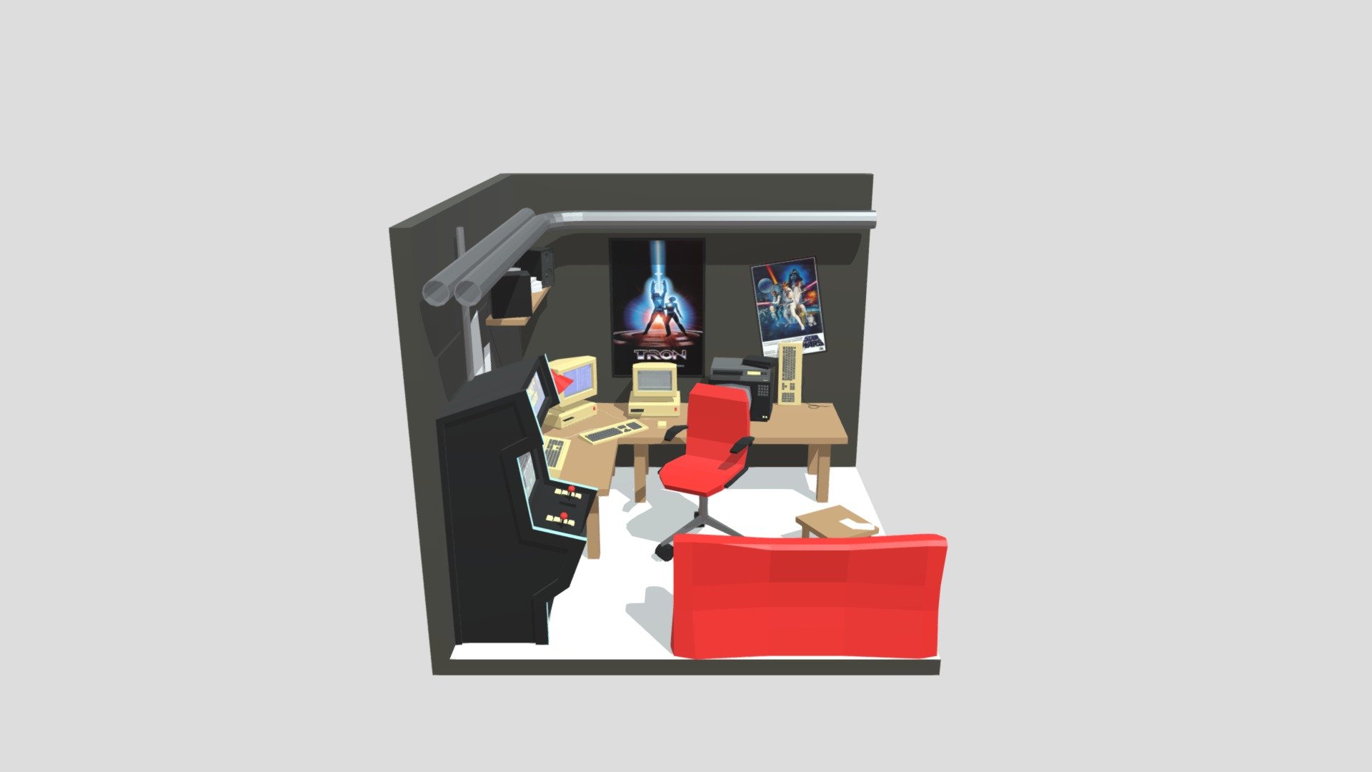 80s-hacker-room - 3D model by yuma... [bb15c11] - Sketchfab