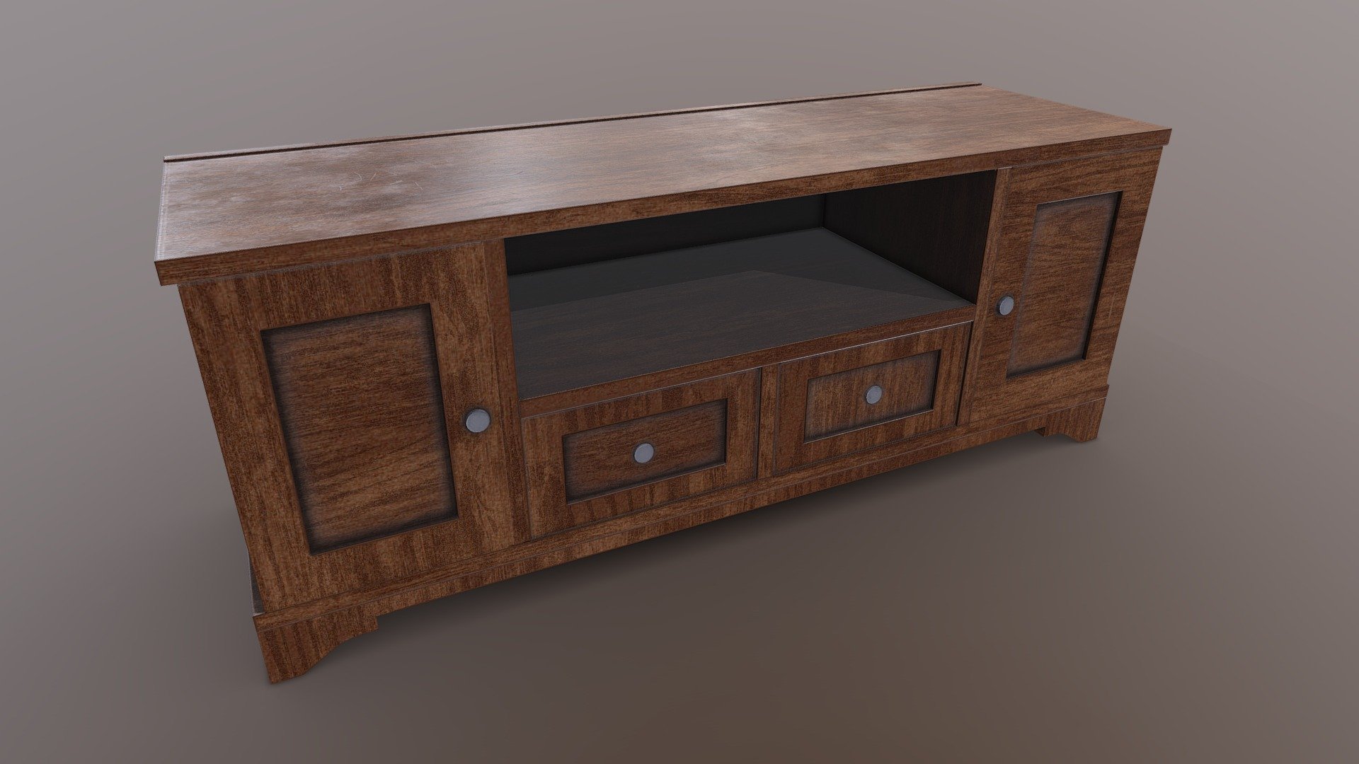 Wooden TV Table/Media Center - Download Free 3D model by Erai ...