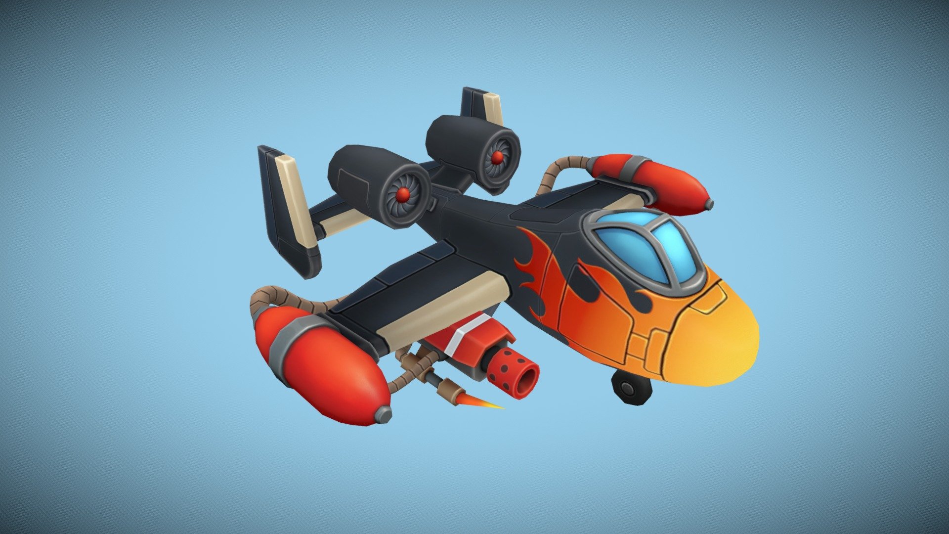 Flamethrower plane - 3D model by algoryushin [bb17a97] - Sketchfab