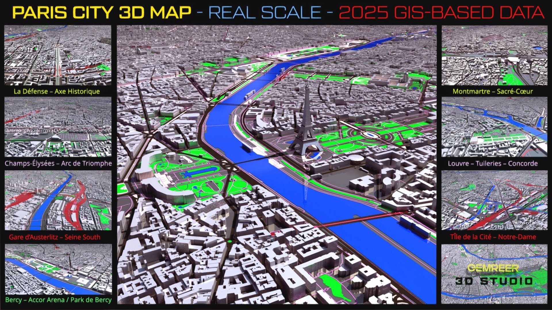 Paris City 3D Map - Real Scale - 2025 - 3D model by Gökhan Emre Er ...