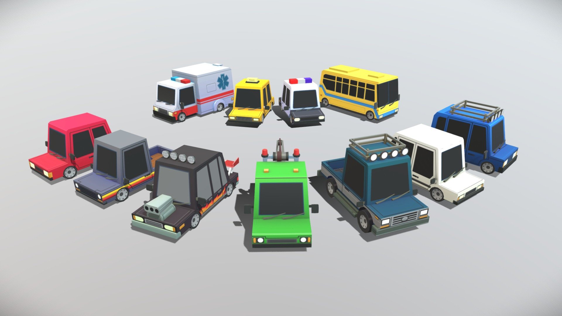 Low Poly Cars, Pack Game Asset - Buy Royalty Free 3D model by SANTA ...