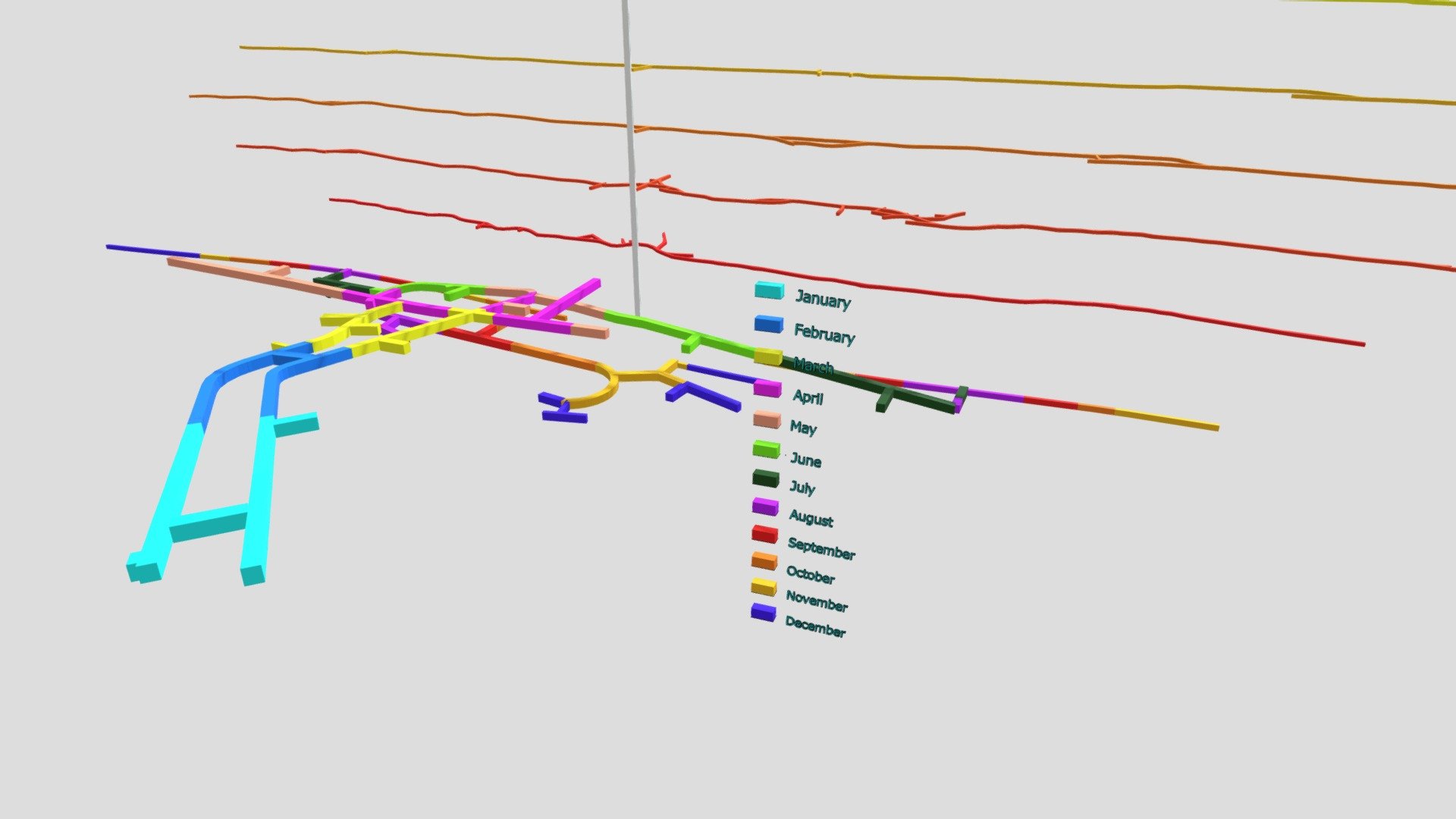 1 year coloured by month - 3D model by MM (@powderburns) [bb29af7 ...