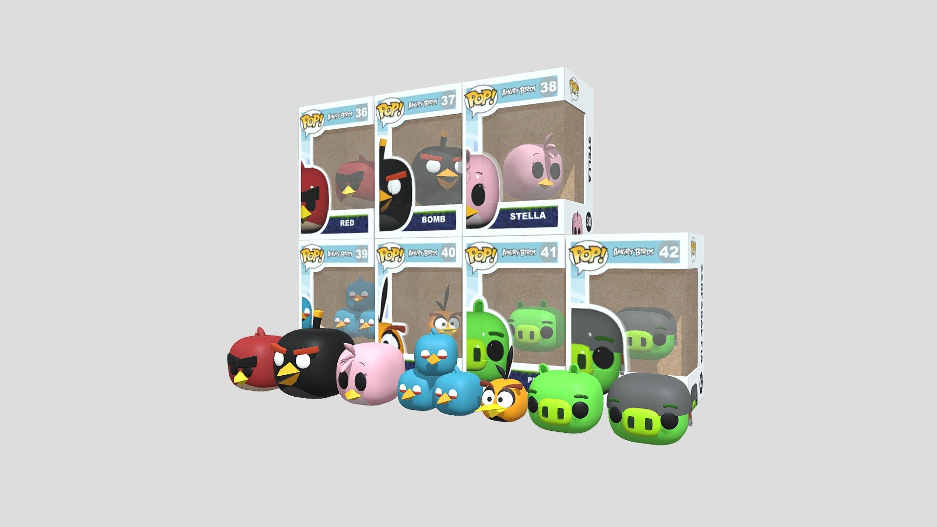 Angry Birds Funko POP's (concepts) - 3D model by 3D Artist (@MarcJuarez ...