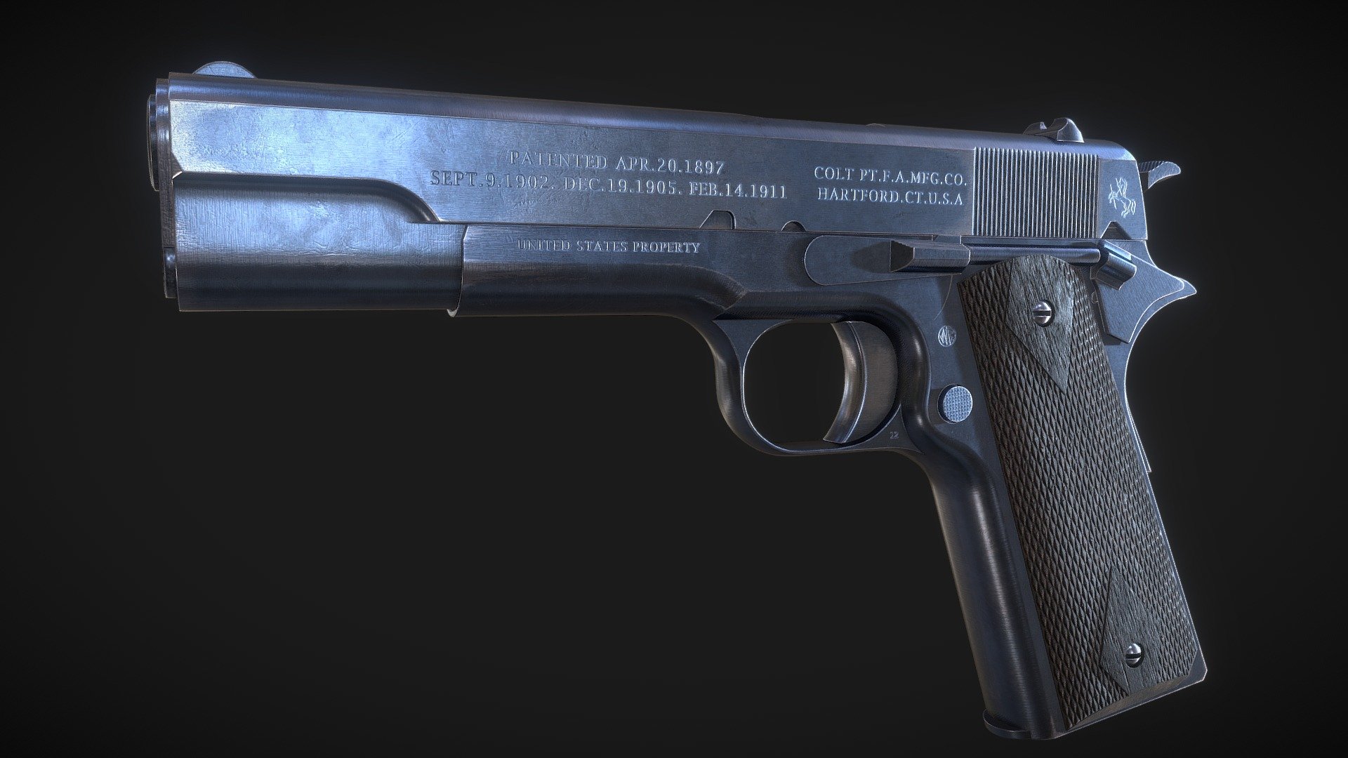 COLT M1911 - 3D model by MilkyInferno [bb36cef] - Sketchfab