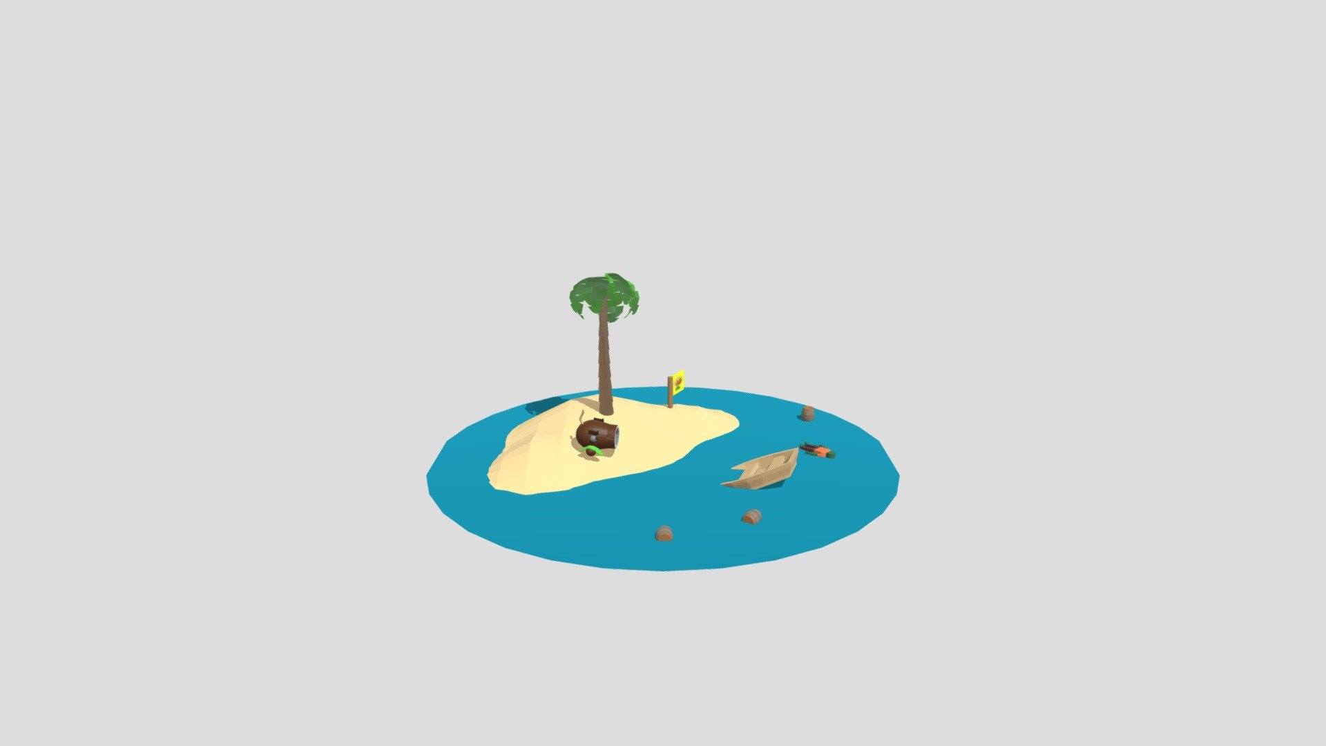 Coconut Cannon Diorama - Download Free 3D model by Quazard [bb3e14e ...