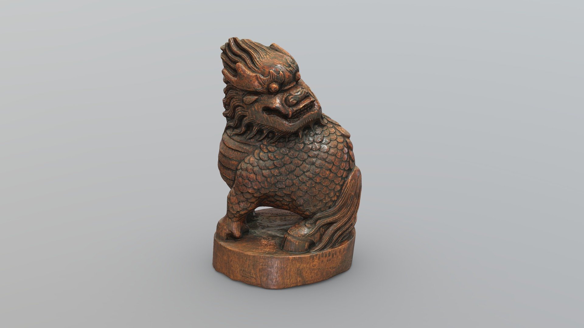 Chinese Qilin kirin 麒麟 竹根雕 - 3D model by HUNNU Culture Heritage Digital ...