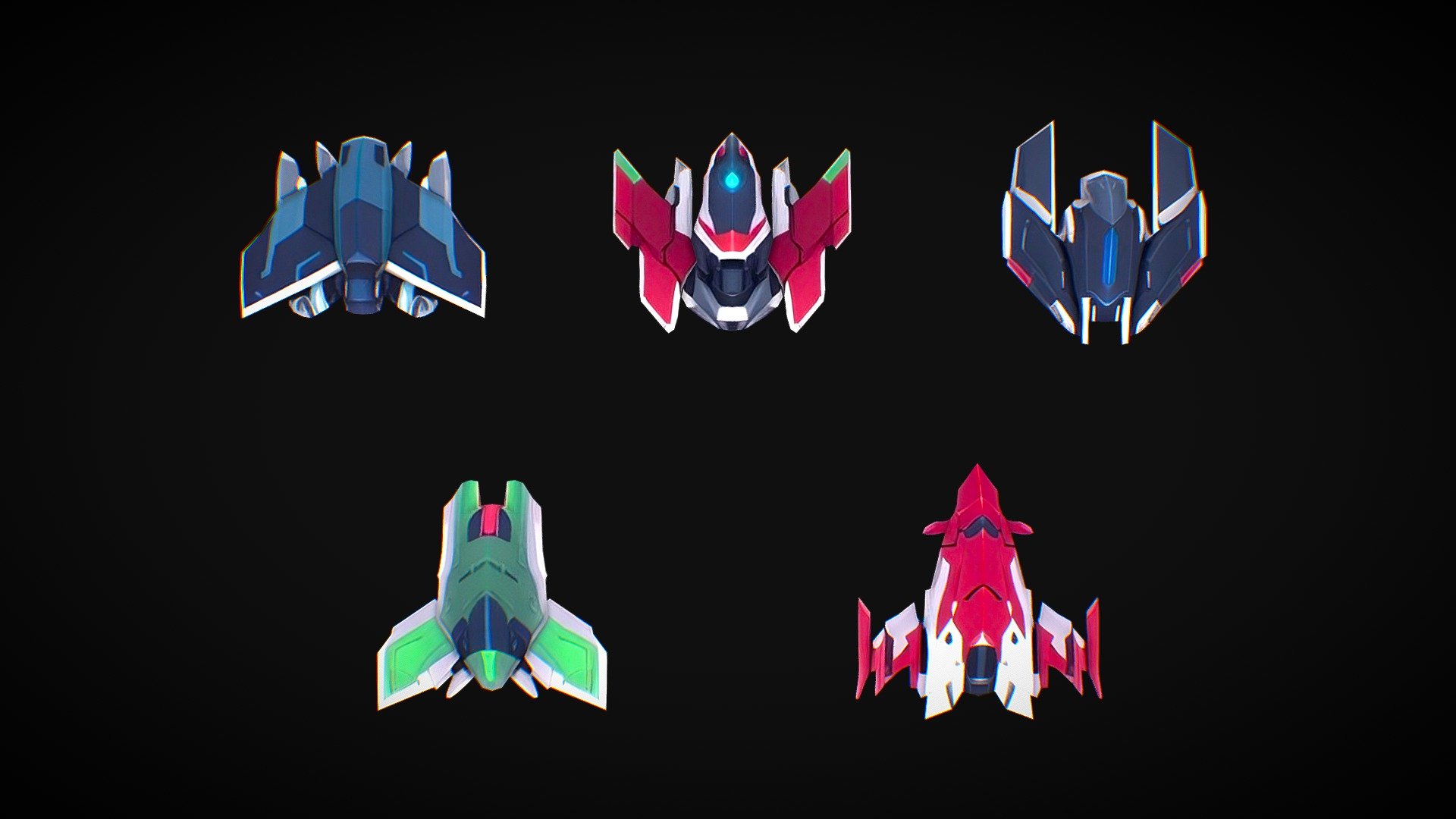 5 SpaceShips Set - Buy Royalty Free 3D model by jasoncroukamp [bb46561 ...