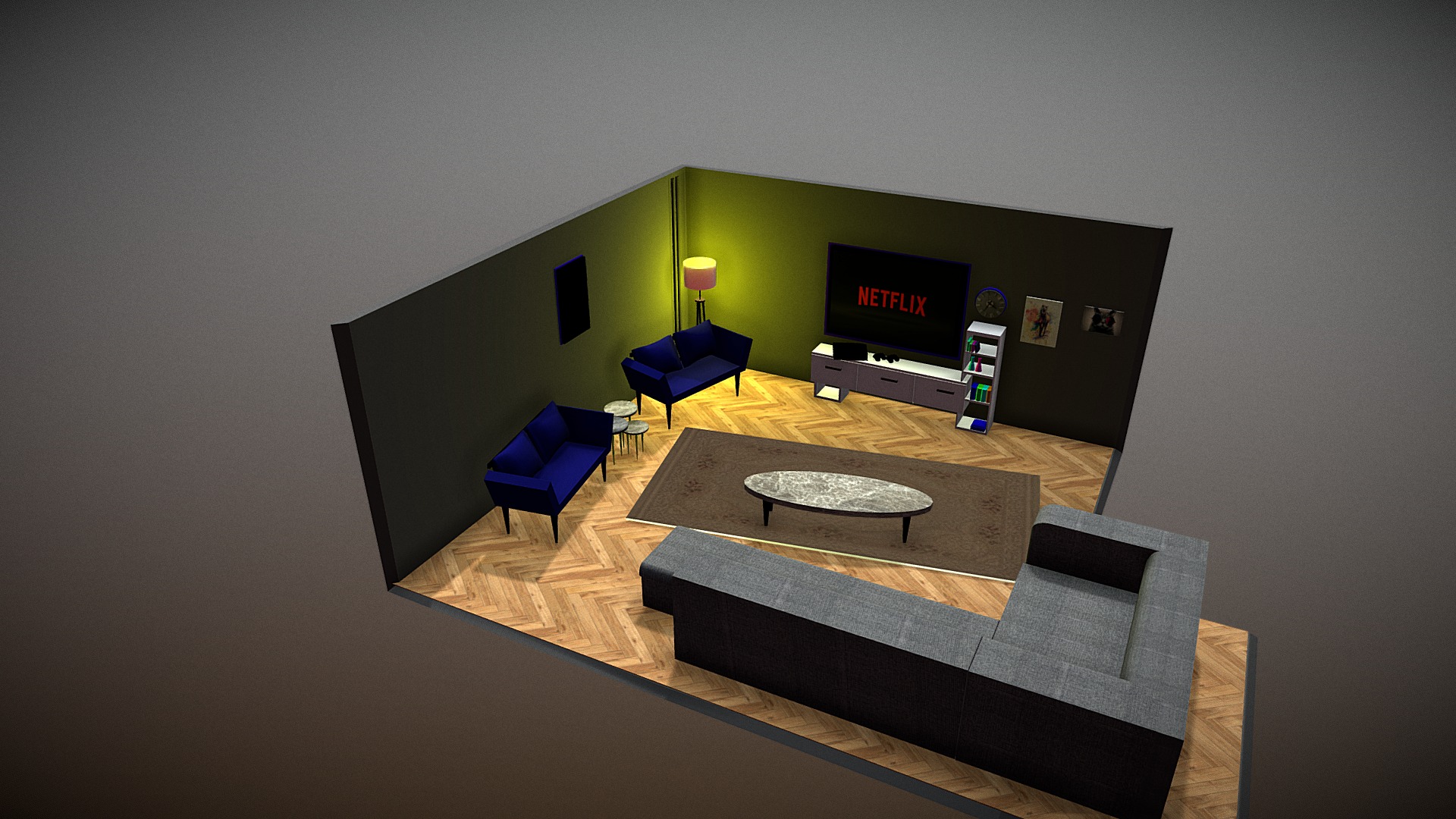Living Room - 3D model by AlpEce [bb46810] - Sketchfab