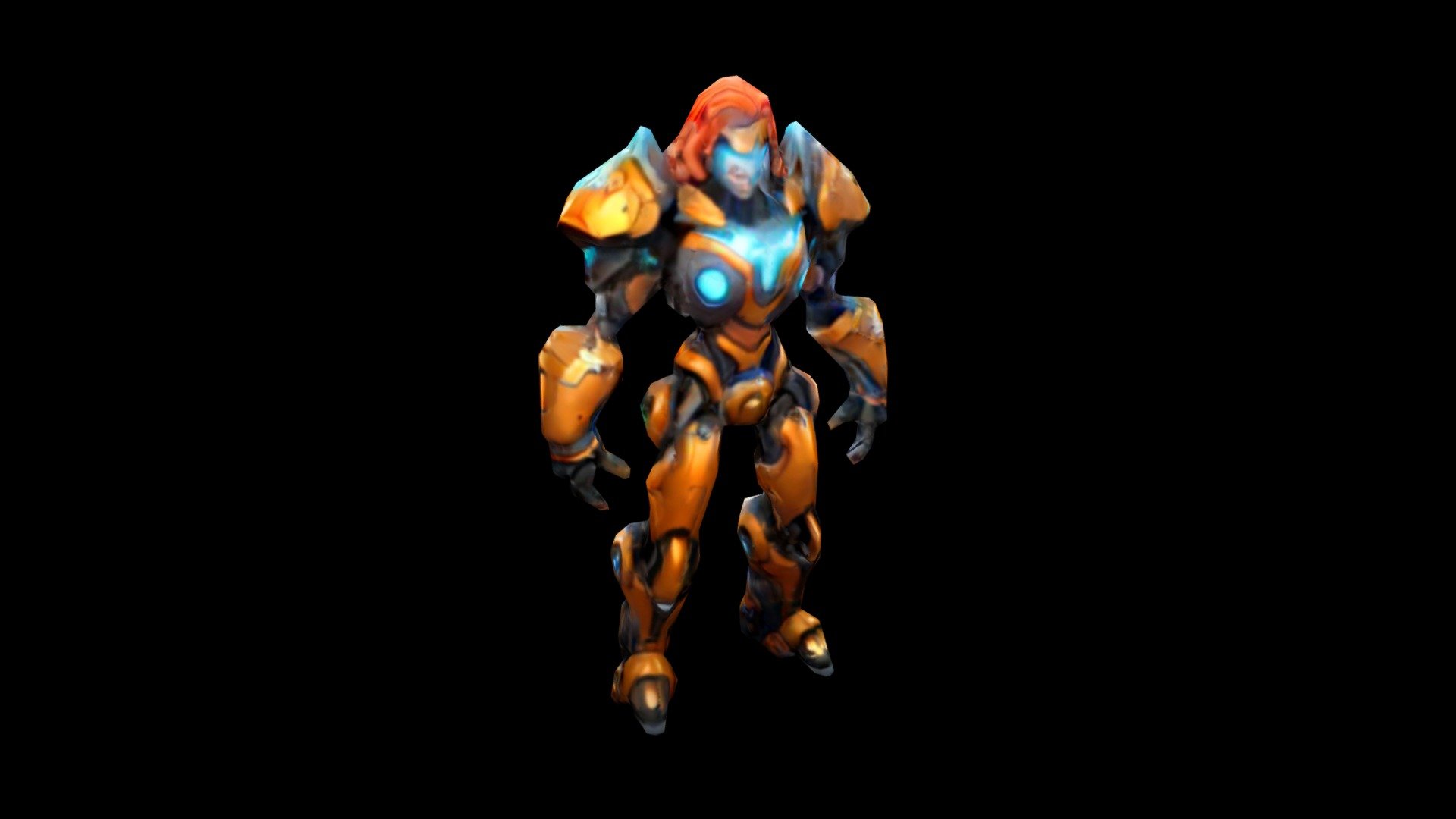 Electric Blue Cyborg Vanguard The Robot Protecto - Download Free 3D ...