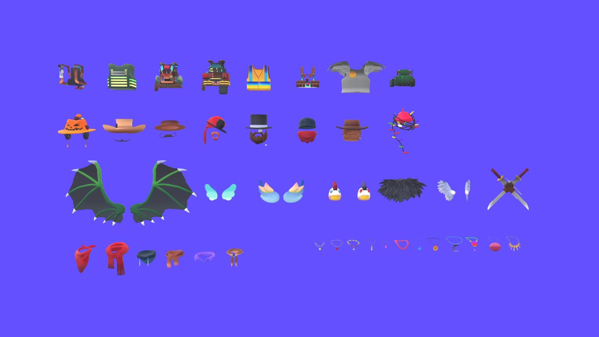 ObbyGame_Characters_MegaPack | [Accessories-3] - 3D model by gameVgames ...