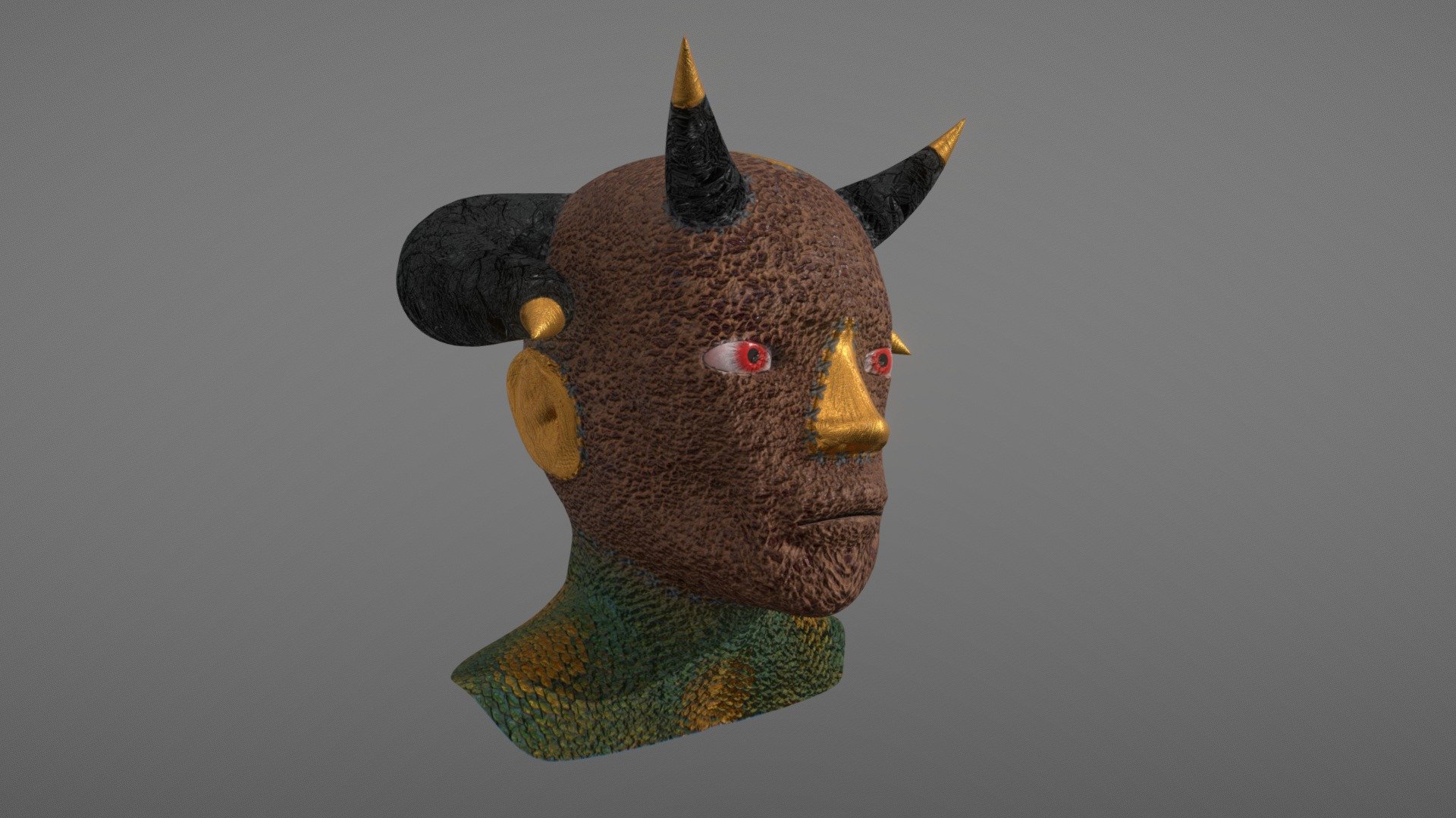 Golden Demon Head - 3D model by Wolfboodts [bb4ad47] - Sketchfab