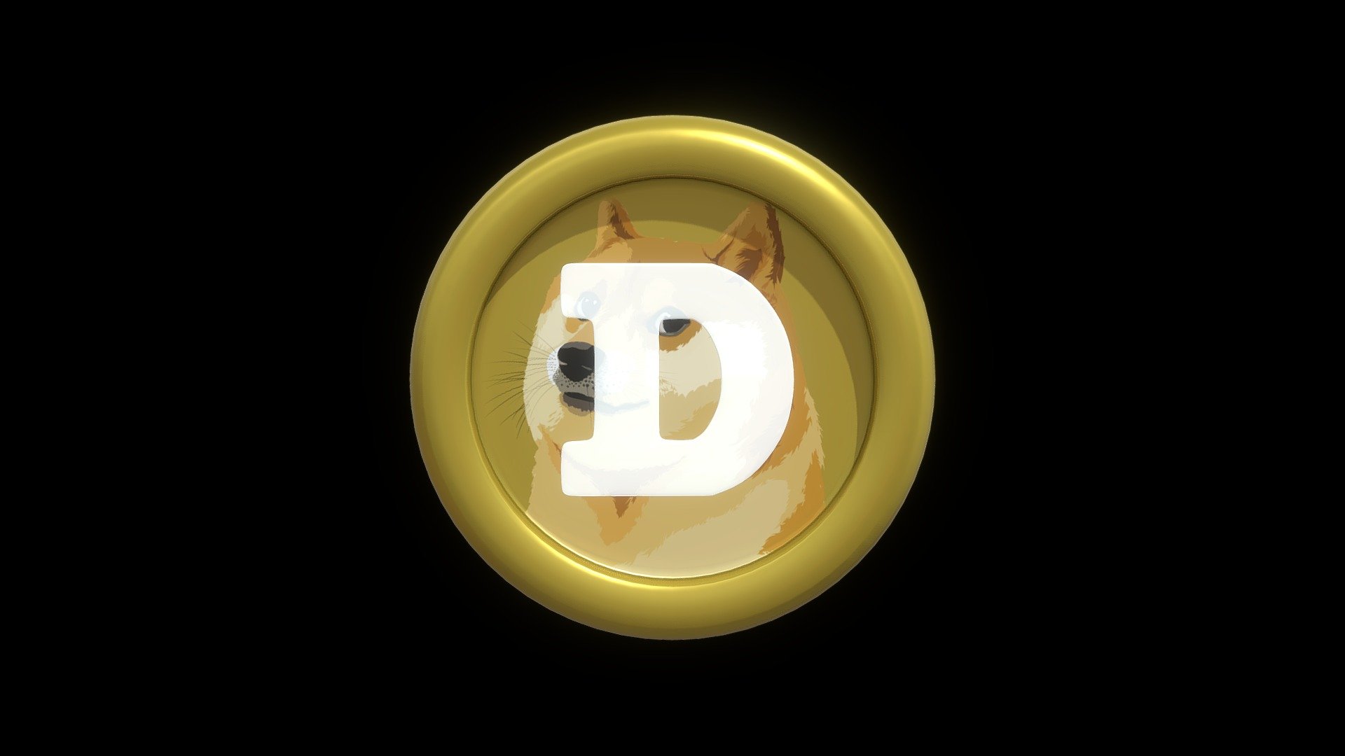 Dogecoin or DOGE Crypto Coin with cartoon style - Buy Royalty Free 3D ...
