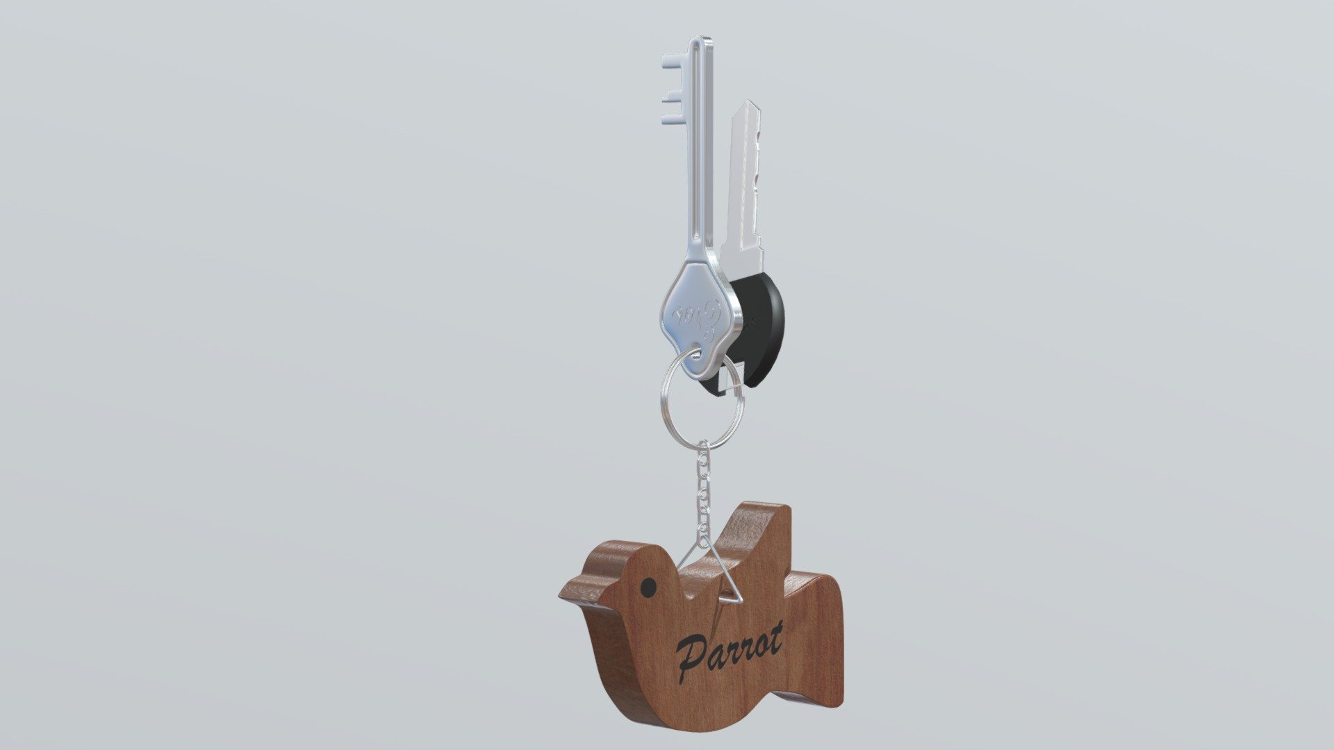 Two keys with a parrot keychain - Download Free 3D model by Mukhesh ...
