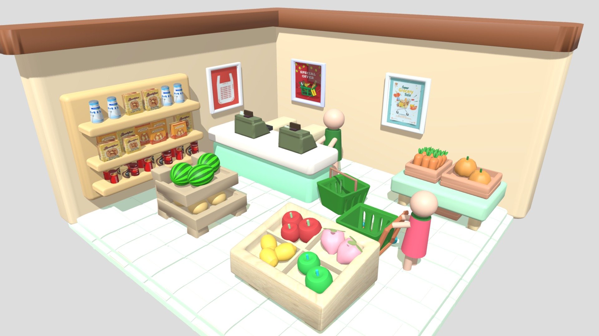 grocery - 3D model by ramirezjordiane [bb5c858] - Sketchfab