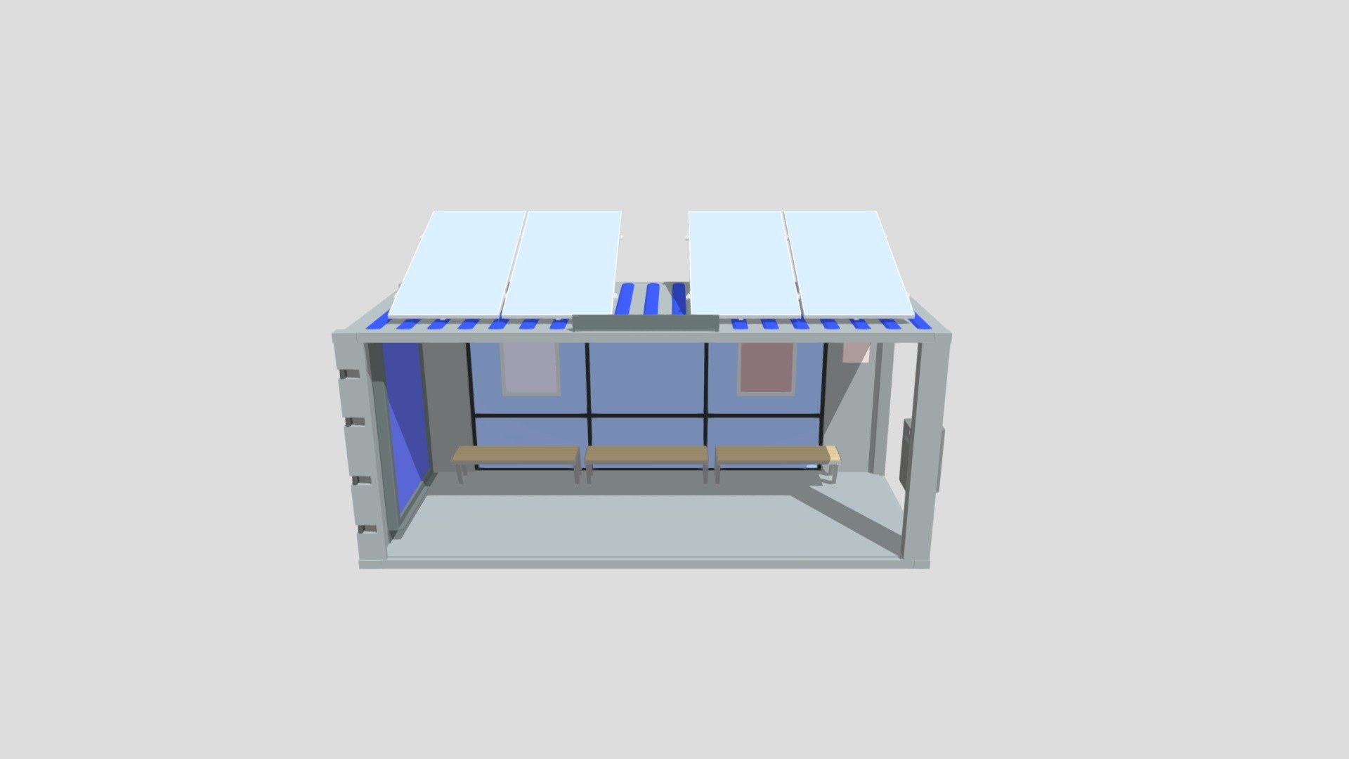 20 Feet Container Bus Stop - 3D model by Zyedbz [bb68927] - Sketchfab