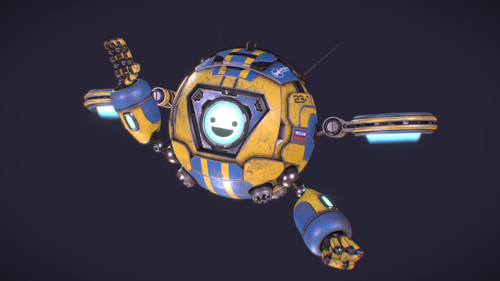 Widget - Robot Mascot - 3D model by ForkyForklift [bb6a8ee] - Sketchfab