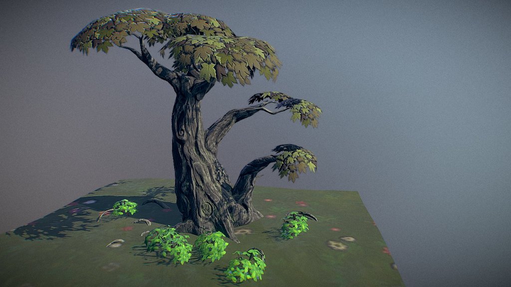 Stylized tree scene - 3D model by Krystian Mrozowski ...