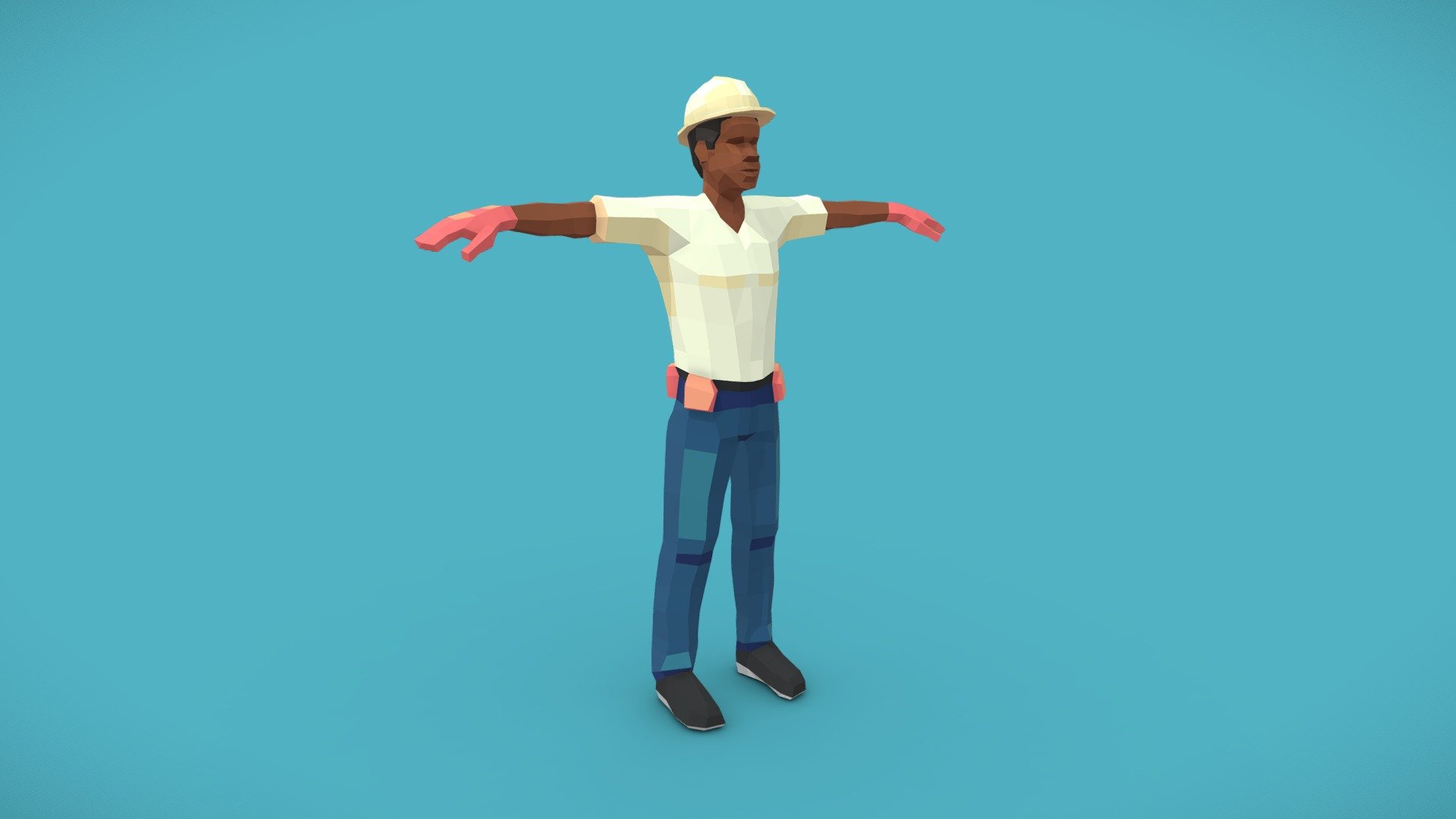 Low Poly Art Construction Worker - Buy Royalty Free 3D model by Denys ...