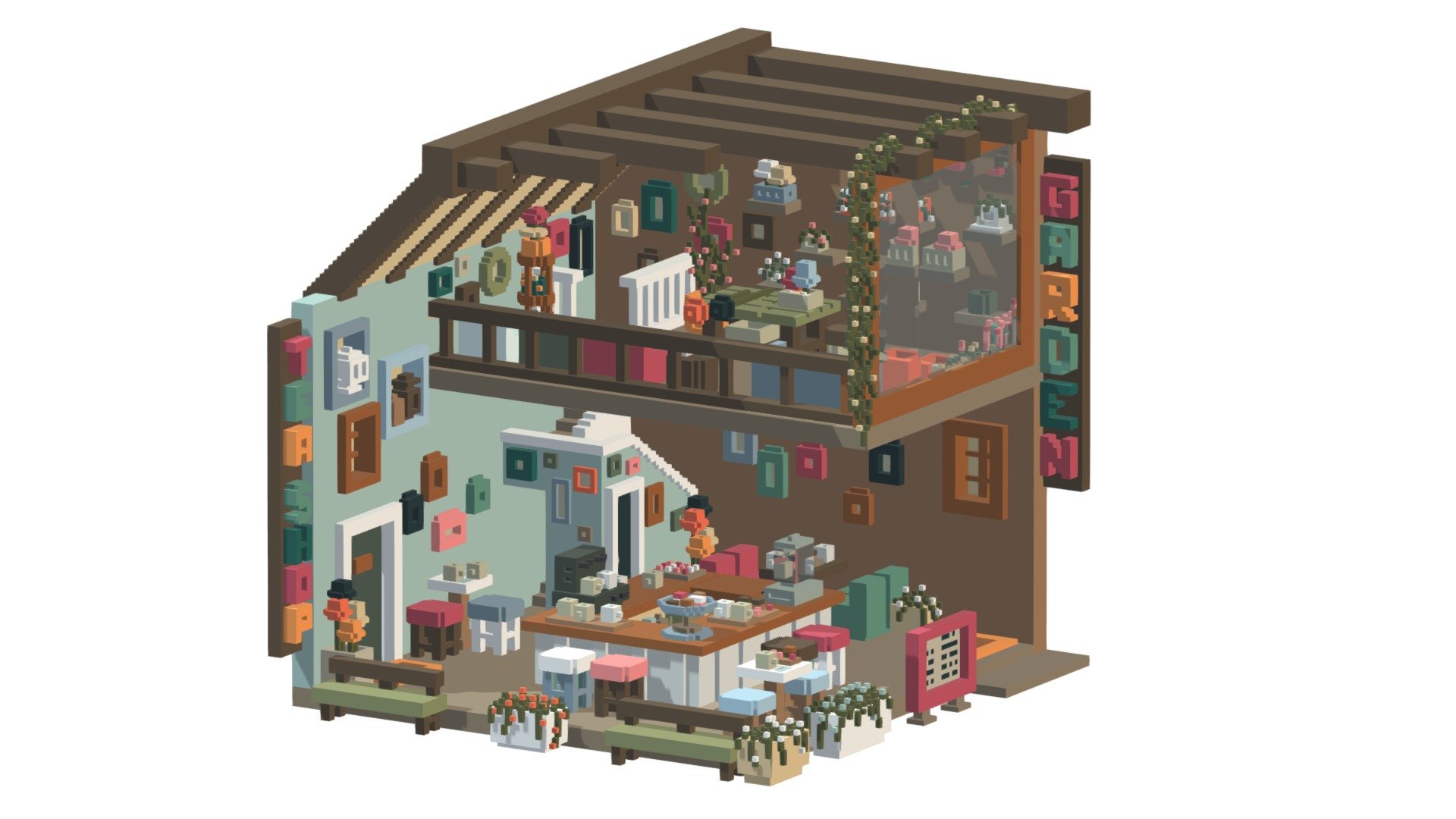 Teashop Voxel - Buy Royalty Free 3D model by Sora (@dualityart ...