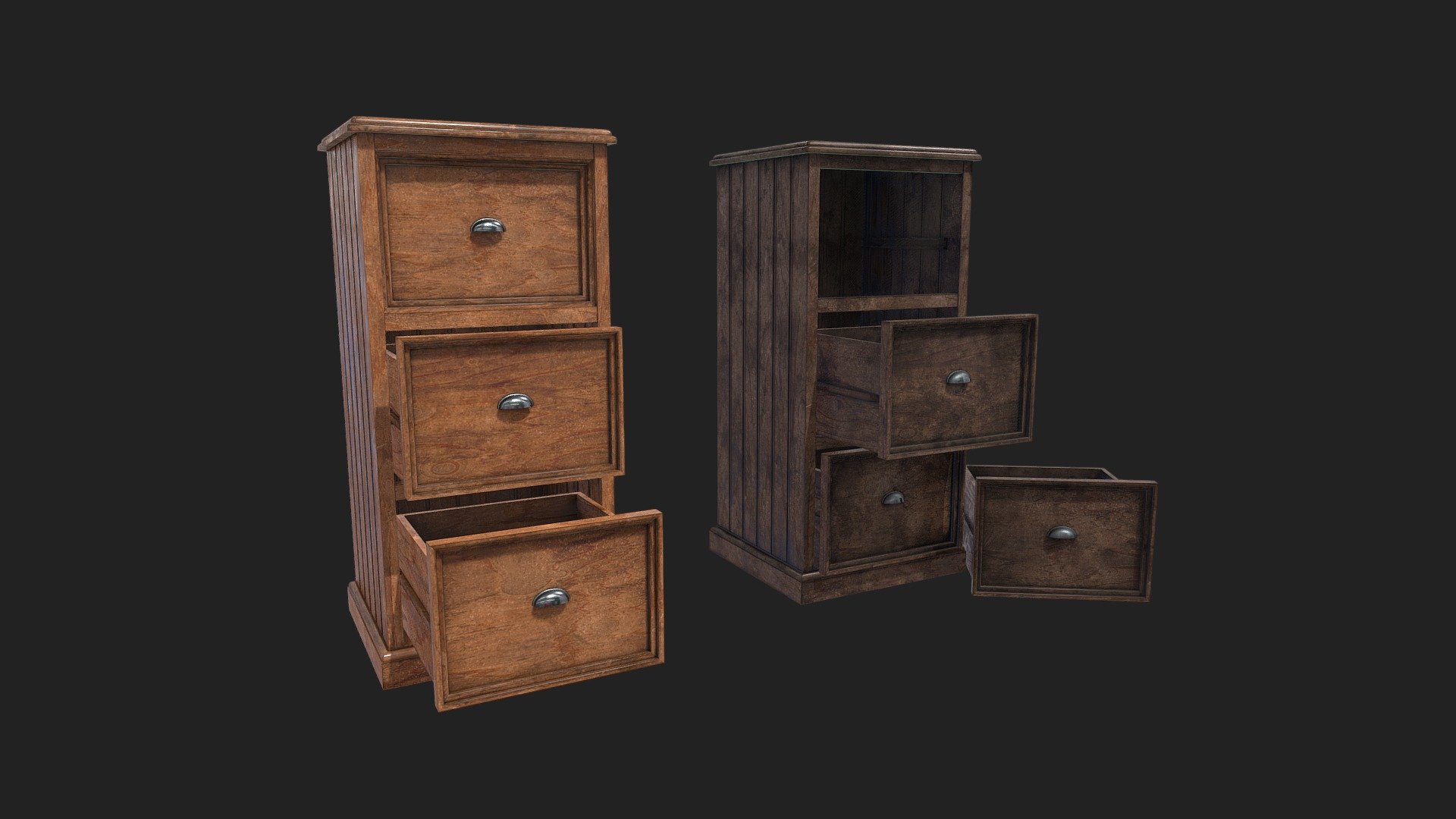 Wood File Cabinet - Buy Royalty Free 3D model by Thiago Ferraro ...