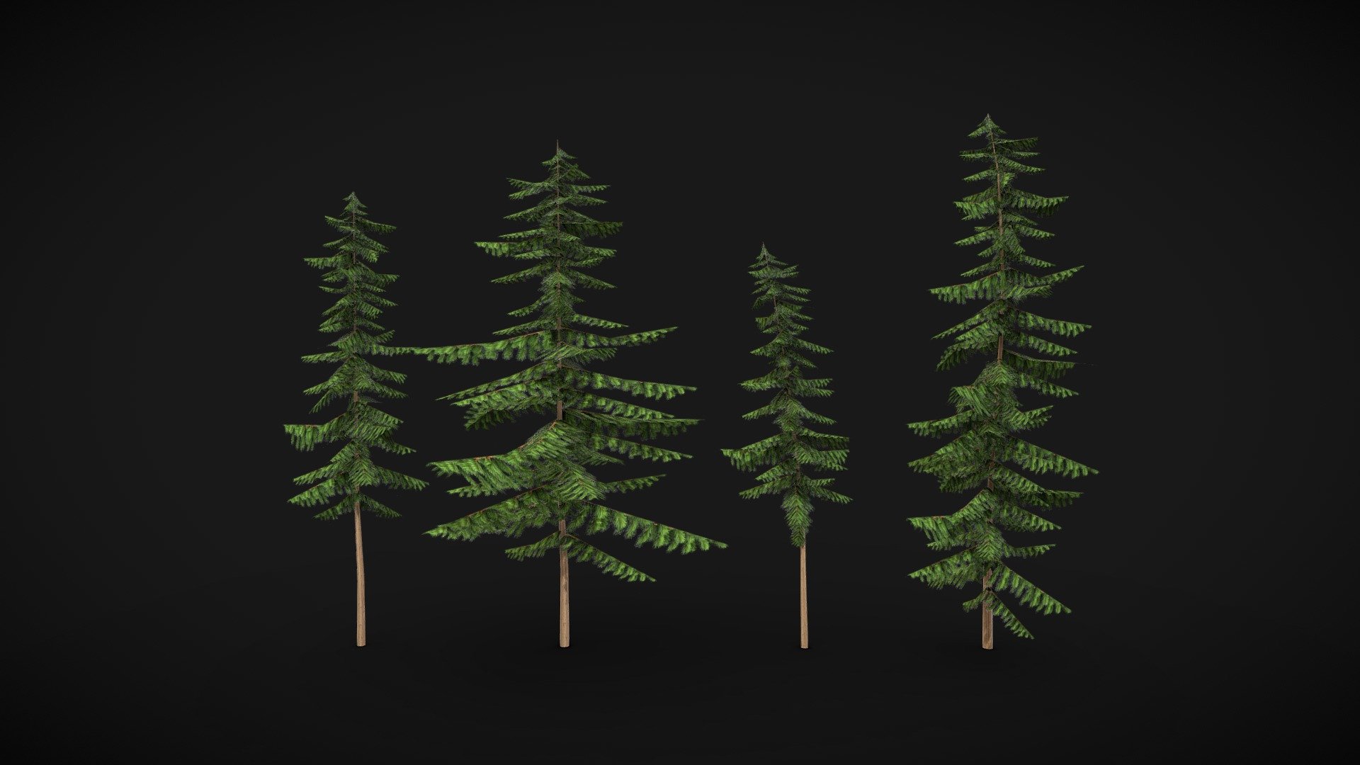 Pine Trees Pack (Extremely Low-Poly) - Buy Royalty Free 3D model by KJ ...