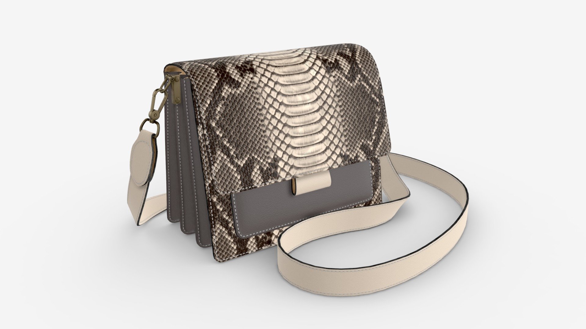 Women Shoulder Bag Leather Snake Skin - Buy Royalty Free 3D model by ...