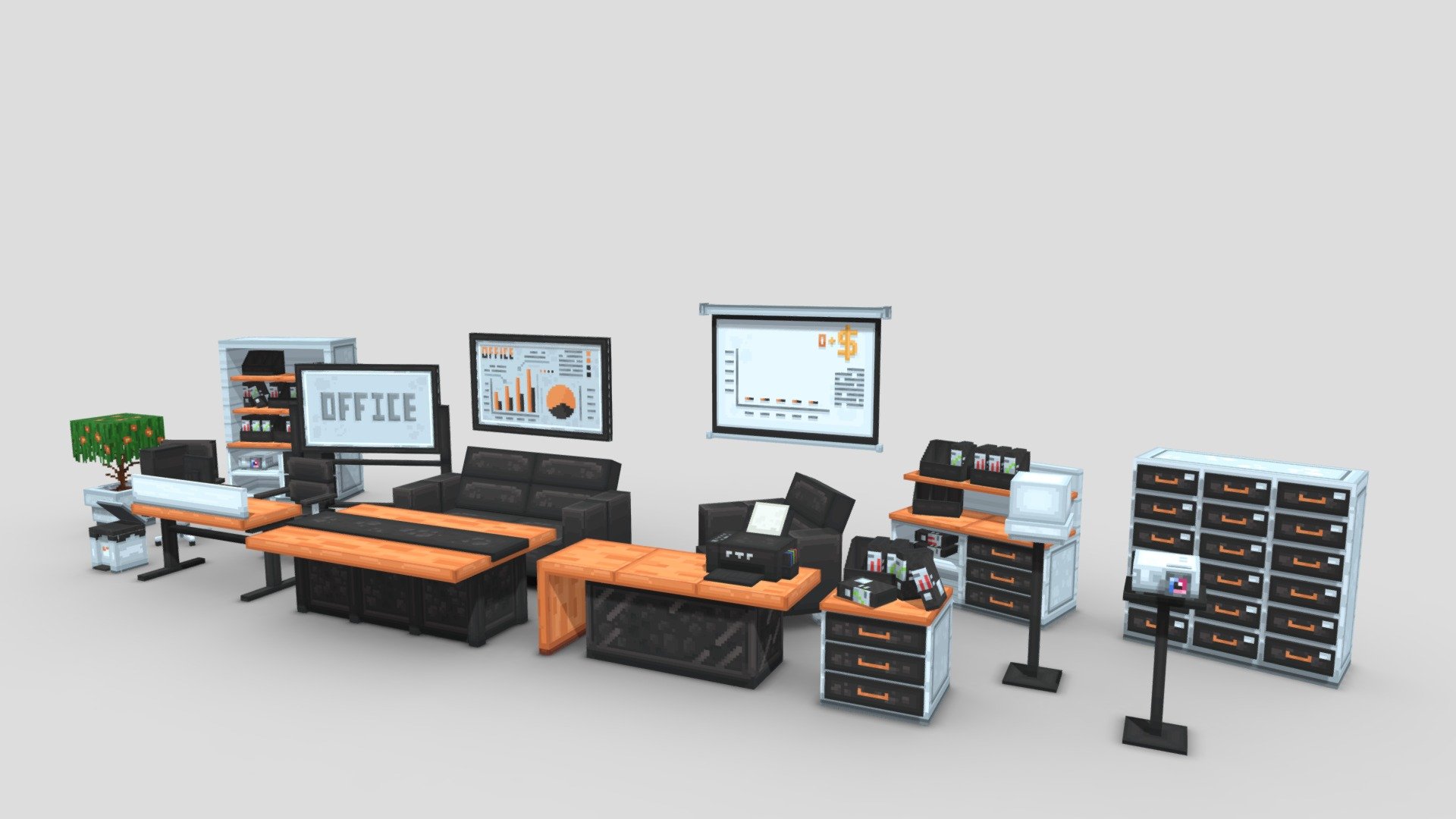 Office Animated Furniture Volume 2 - Buy Royalty Free 3D model by ...