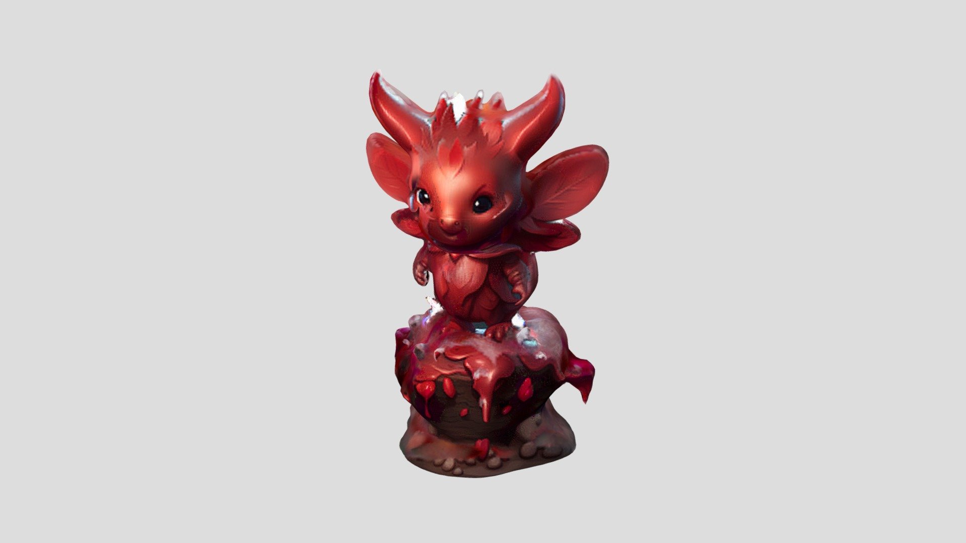 Small red dragon figurine on top of a ball A - Download Free 3D model ...