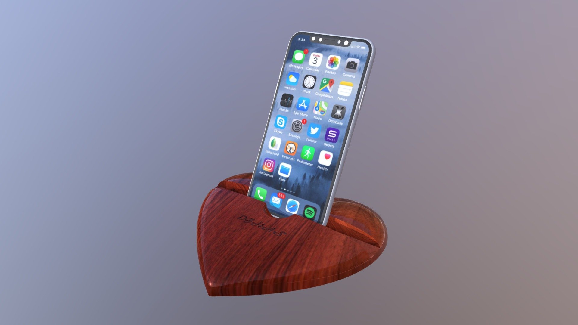 Heart phone stand - 3D model by diygoodies [bb9b4f7] - Sketchfab