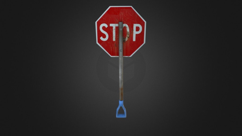 Stopsign Axe - 3D model by splinks [bba17fd] - Sketchfab