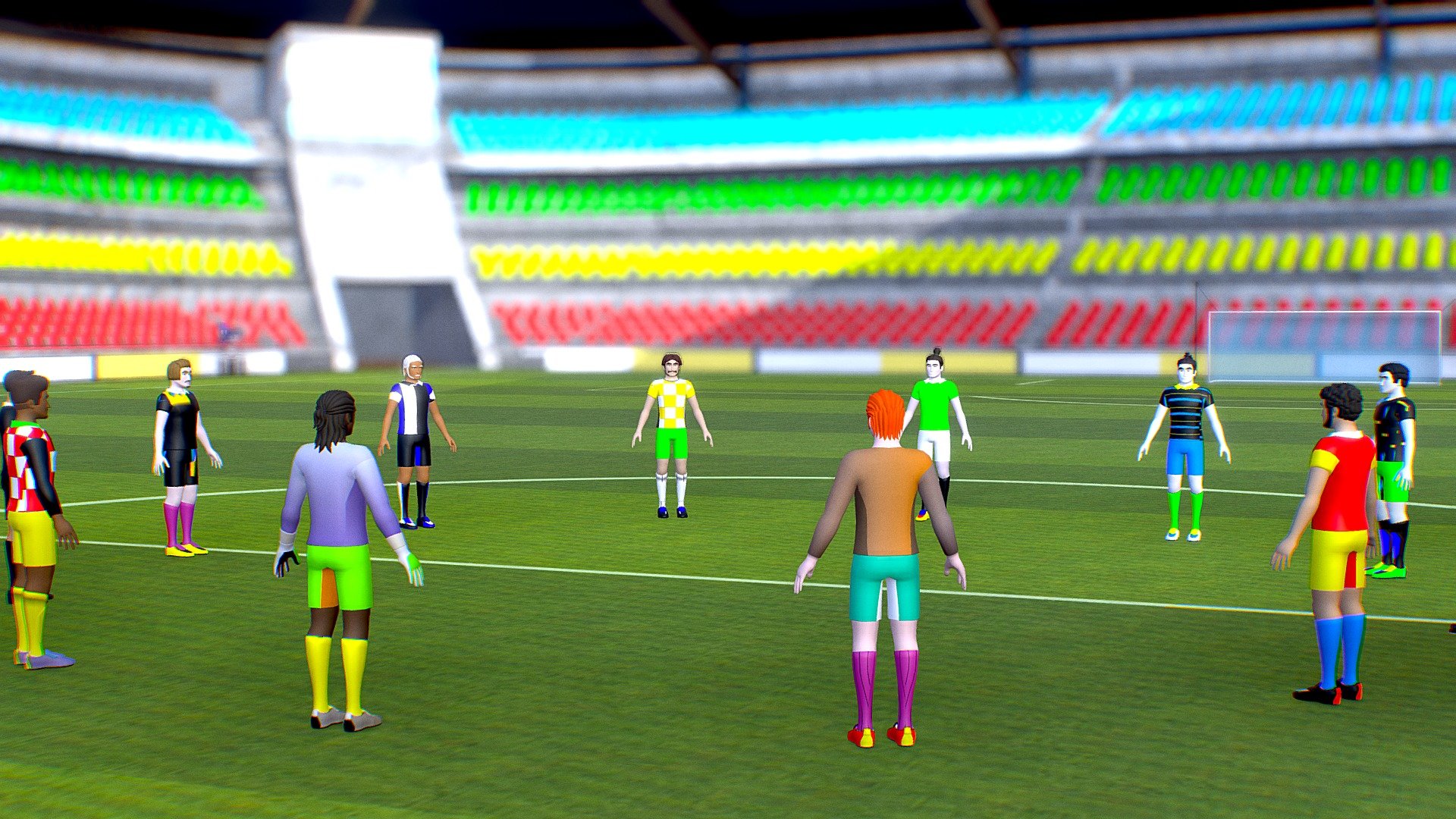 Stylized Football Character plus Stadium - 3D model by TankStorm ...