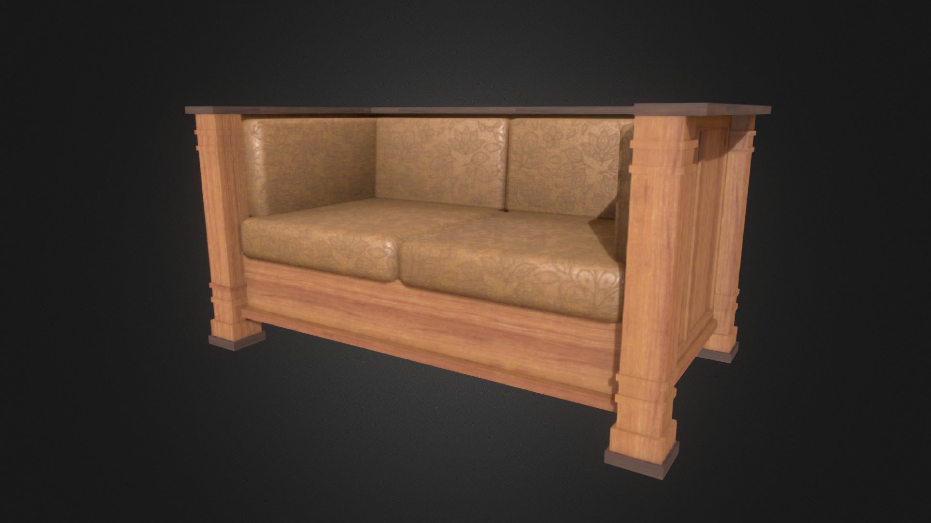 Simple Couch - Download Free 3D model by Blender3D [bba69c5] - Sketchfab