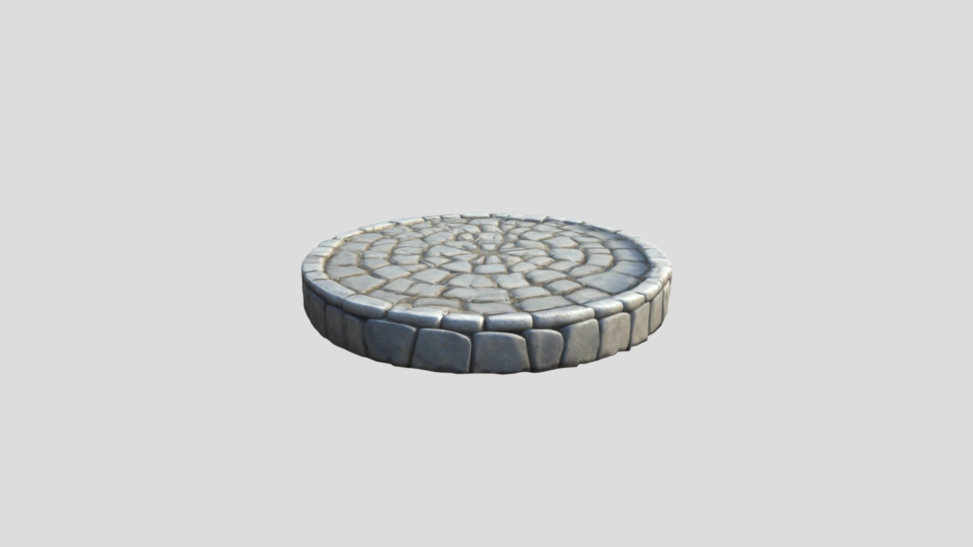 Circle Platfrom Cobblestone Textured - Download Free 3D model by raydev ...