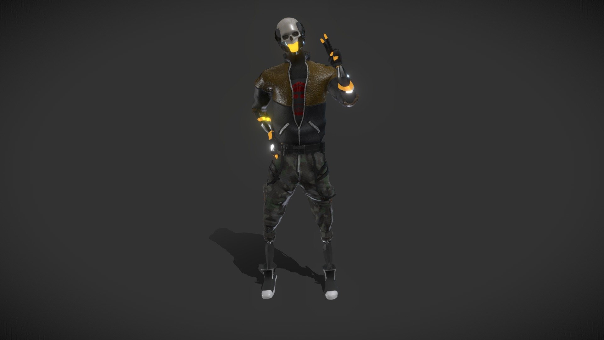 Rigged cyborg character - 3D model by katjakai [bbb3565] - Sketchfab