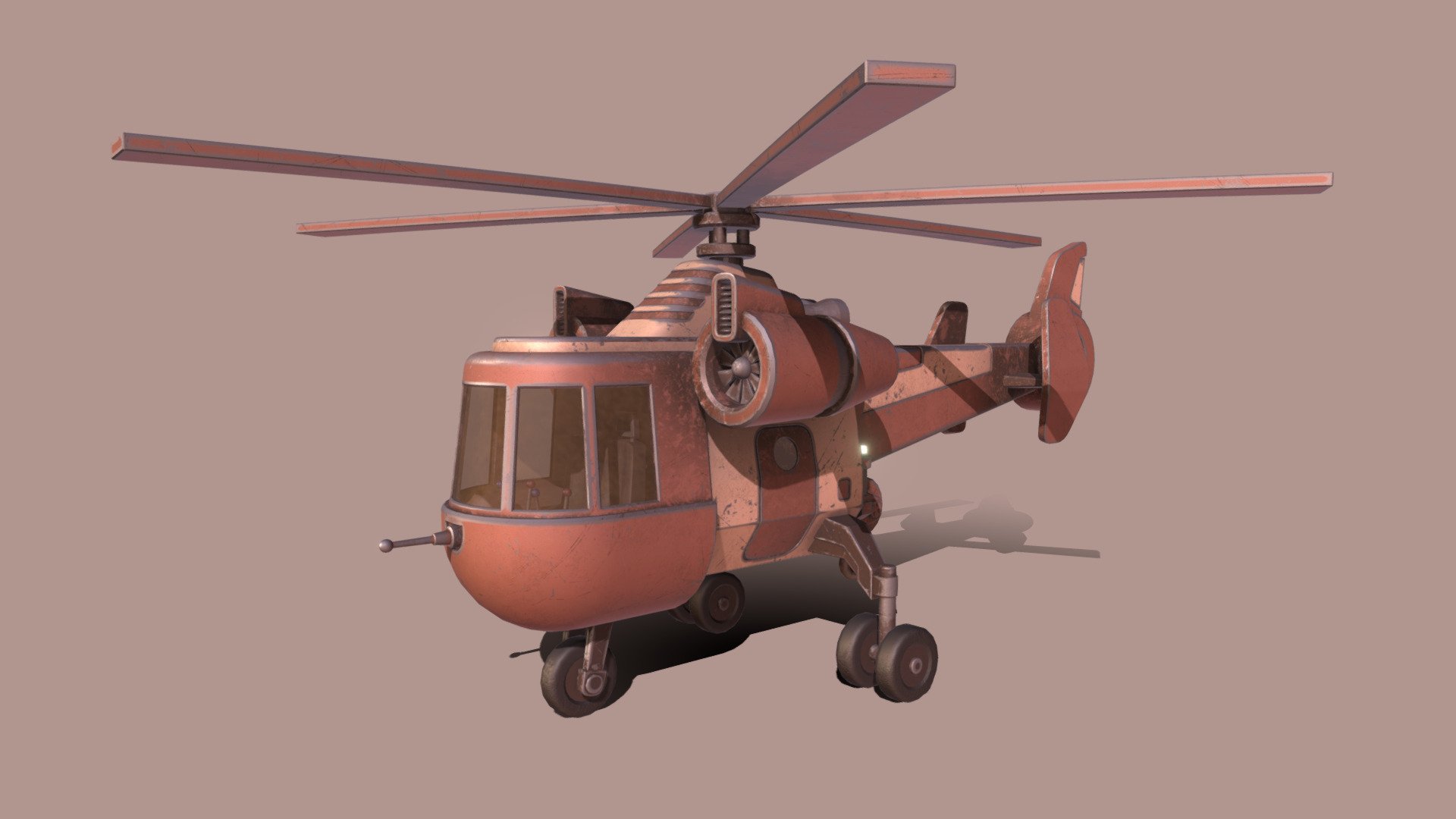Stylized Low-poly Desert Helicopter - 3D model by Art-Teeves [bbb918e ...