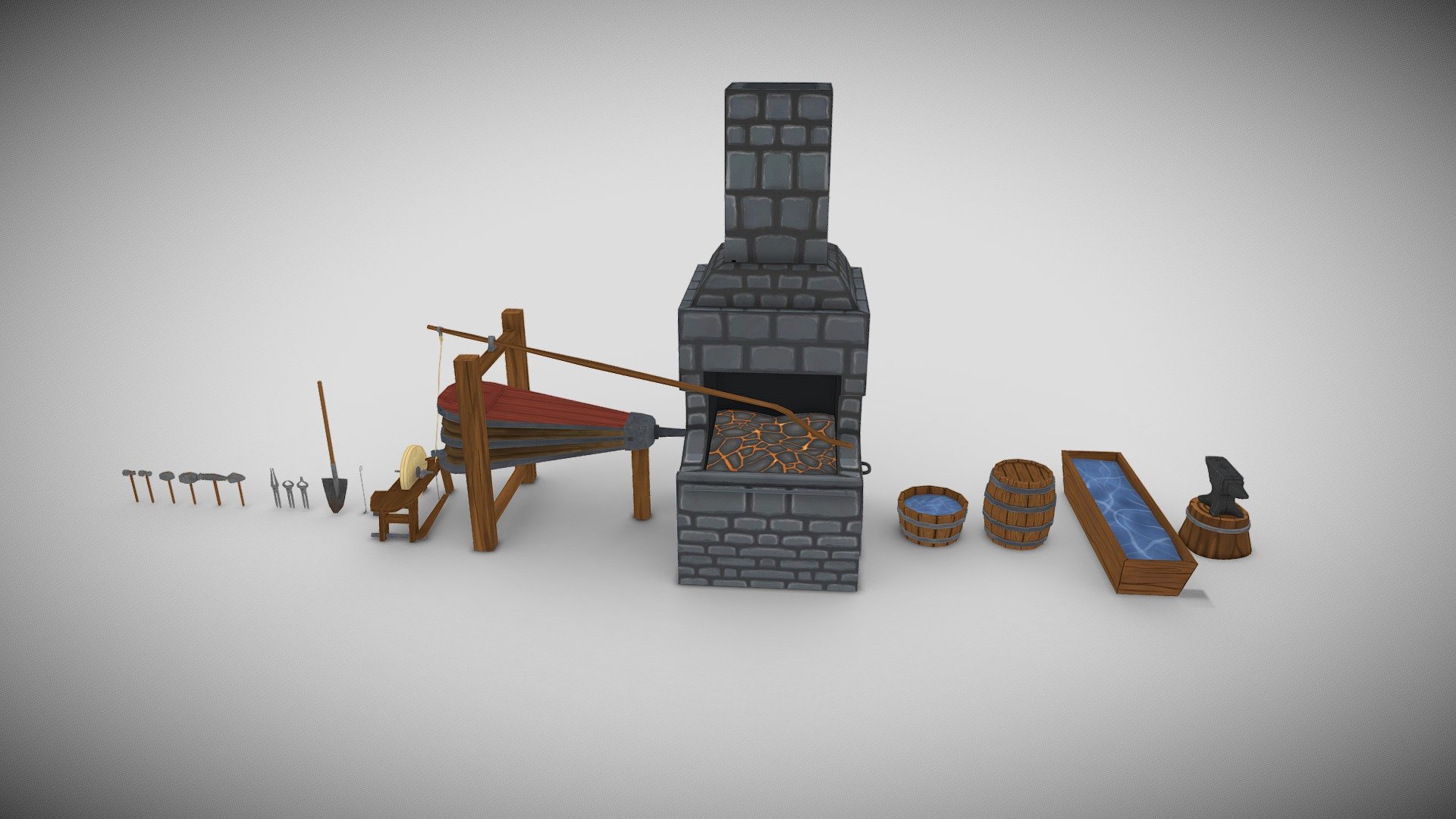 Blacksmith set - Download Free 3D model by EJun (@EJun_95) [bbbd160 ...