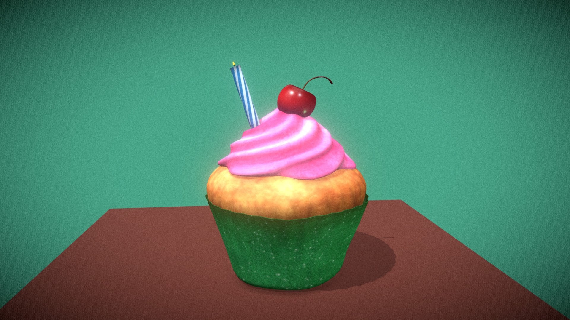 Birthday Cupcake - 3D model by LKelda [bbccb5a] - Sketchfab