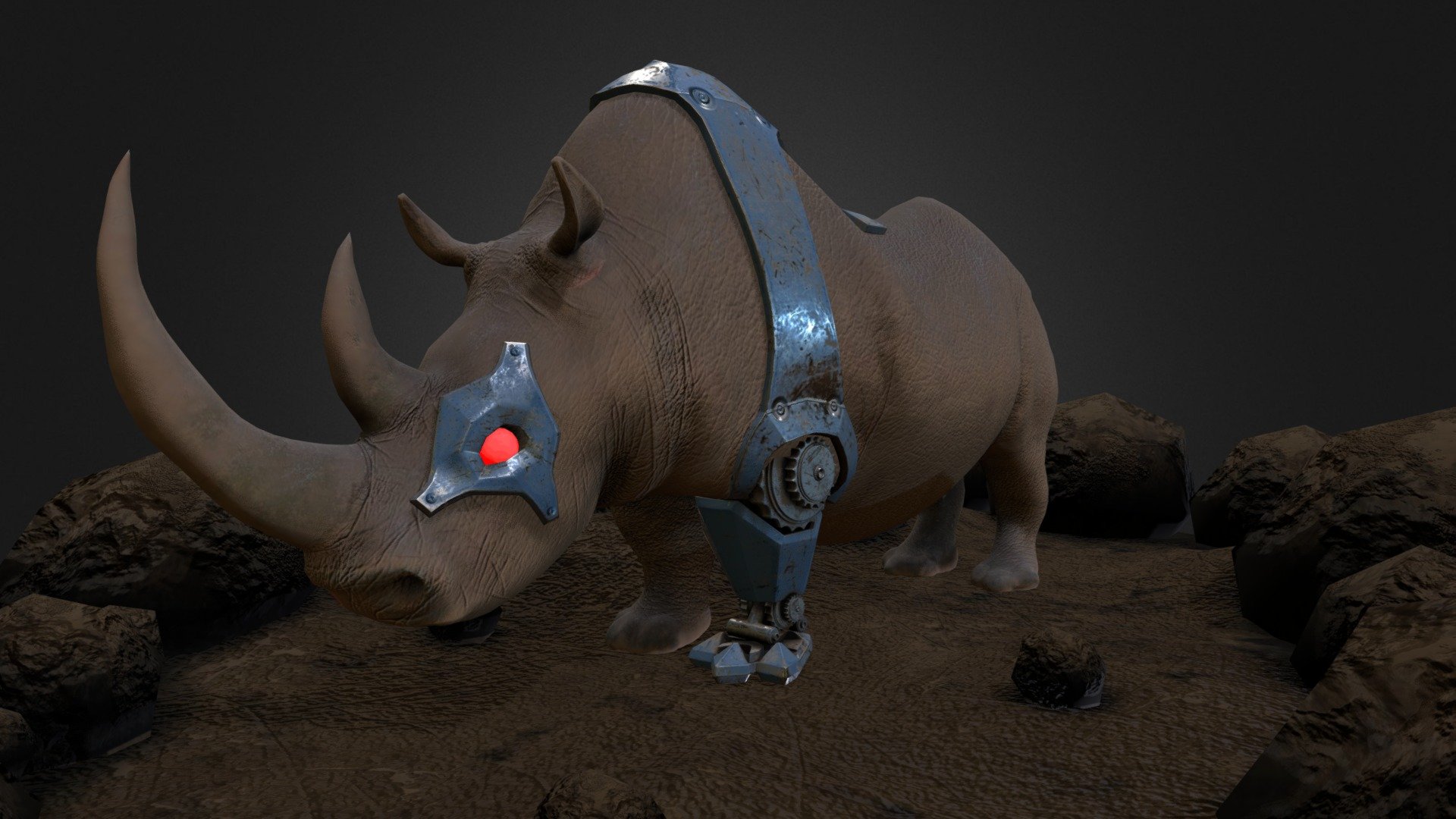 Iron Rhinoceros - 3D model by Luca (@luca.patane90) [bbcd8c6] - Sketchfab