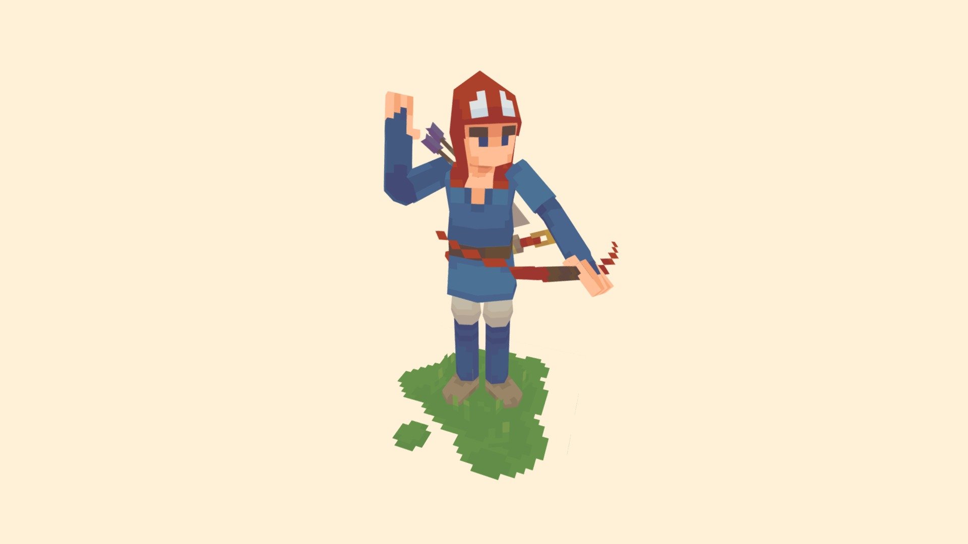 Low Poly Pixel Ashitaka [Princess Mononoke] - 3D model by HenryLutece ...