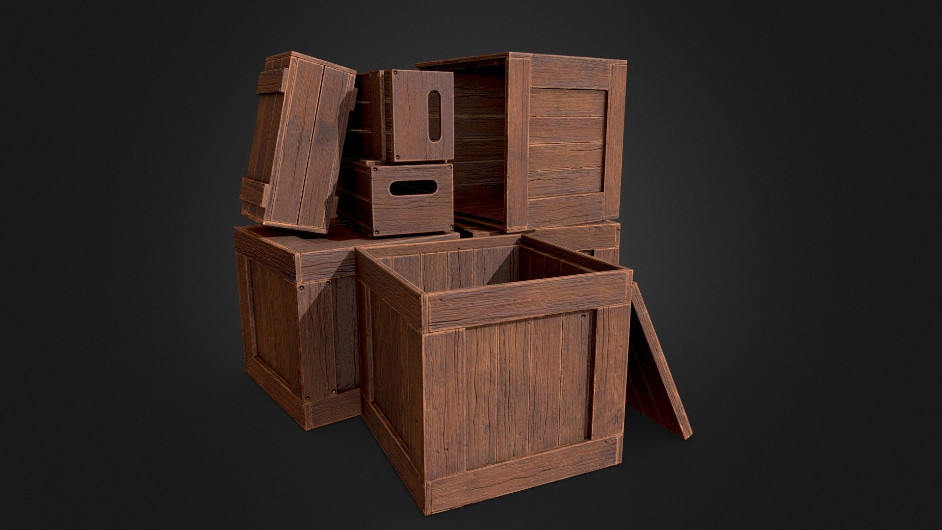 Crate Pile - Download Free 3D model by Blender3D [bbeaa4b] - Sketchfab