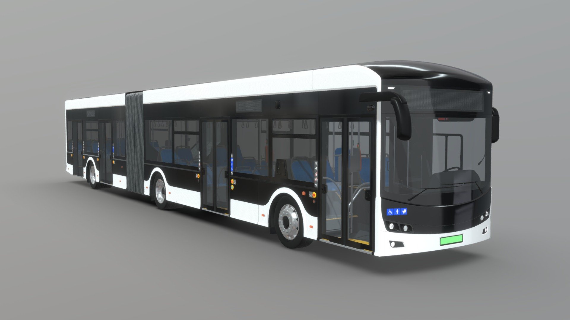 Articulated Electric City Bus [Full Interior] - Buy Royalty Free 3D ...