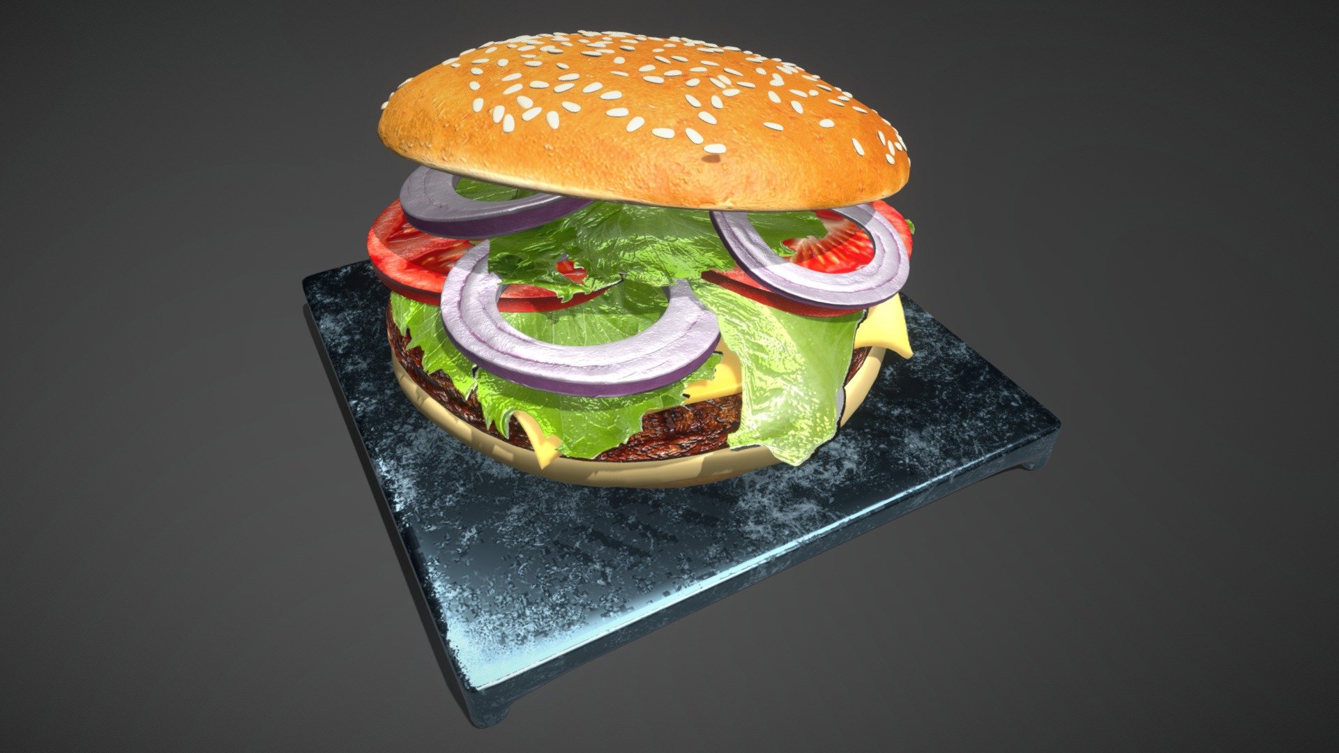 Hamburger - Buy Royalty Free 3D model by edoomac [bbf1f42] - Sketchfab ...