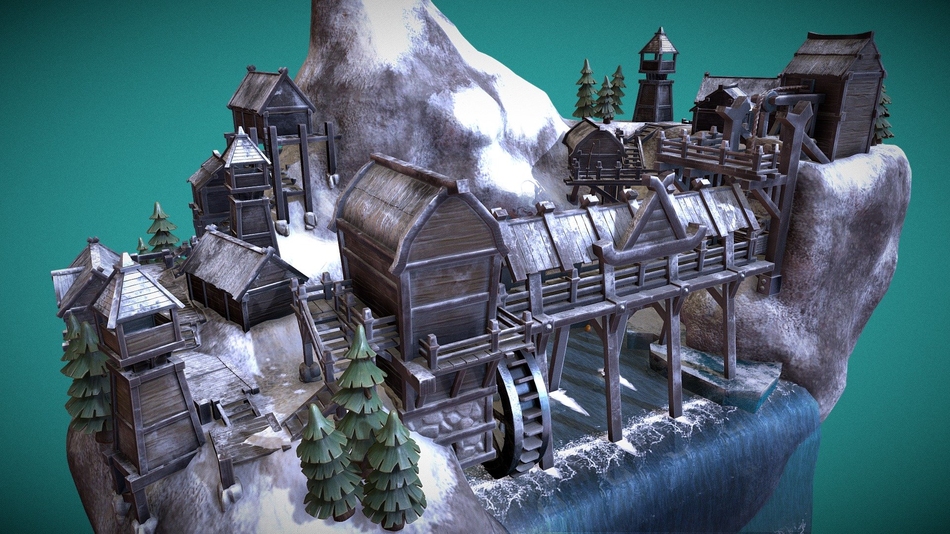 Stylized Snow Fjord Blender 3 to UE5 Guide - Buy Royalty Free 3D model ...