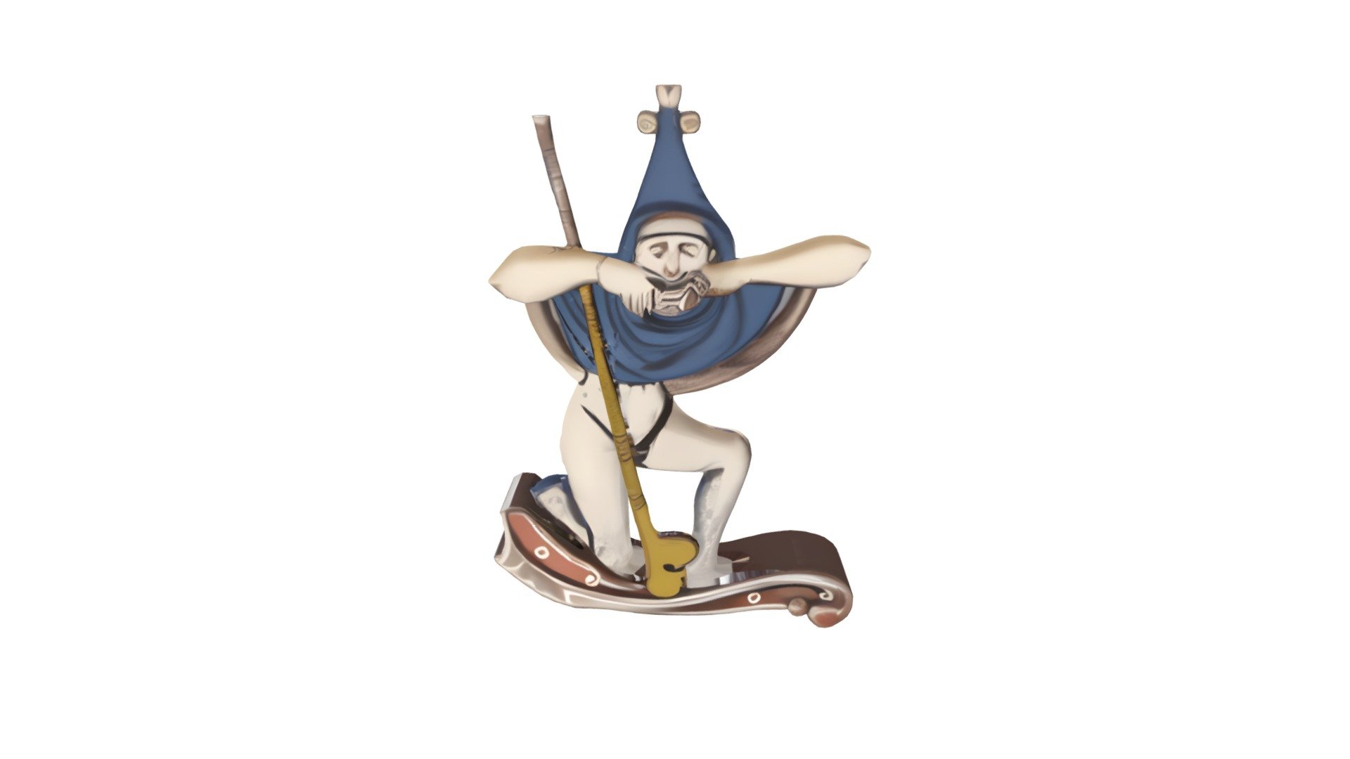 medieval jester with staff - 3D model by biopotencial [bc013a3] - Sketchfab