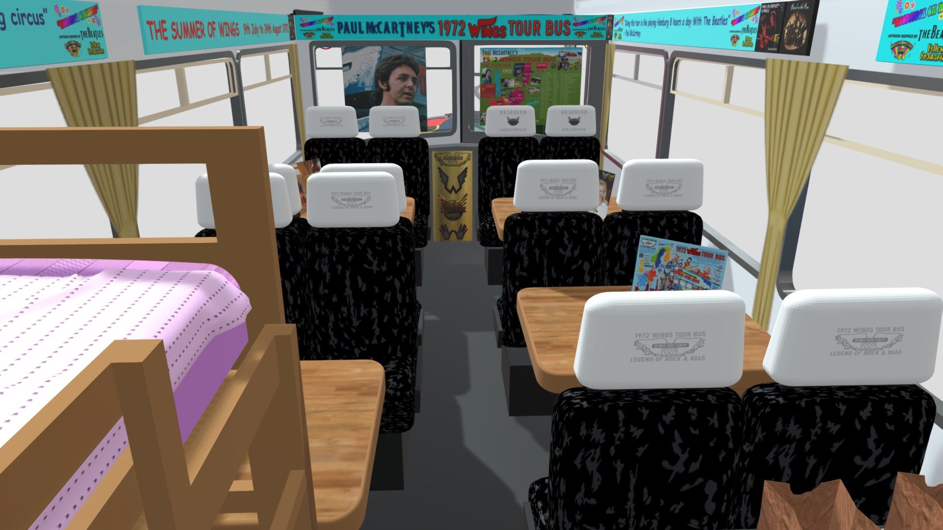 1972 Wings Tour Bus - Lower Deck - Download Free 3D model by ...