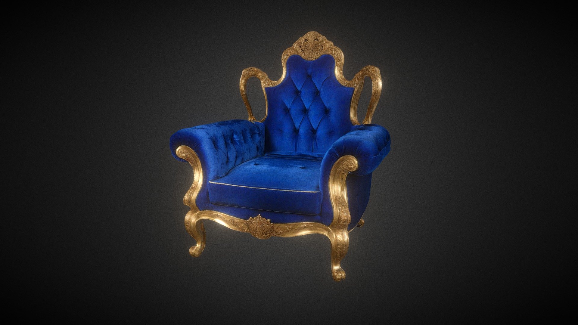 A luxurious royal armchair (Blue) - Download Free 3D model by klava88 ...