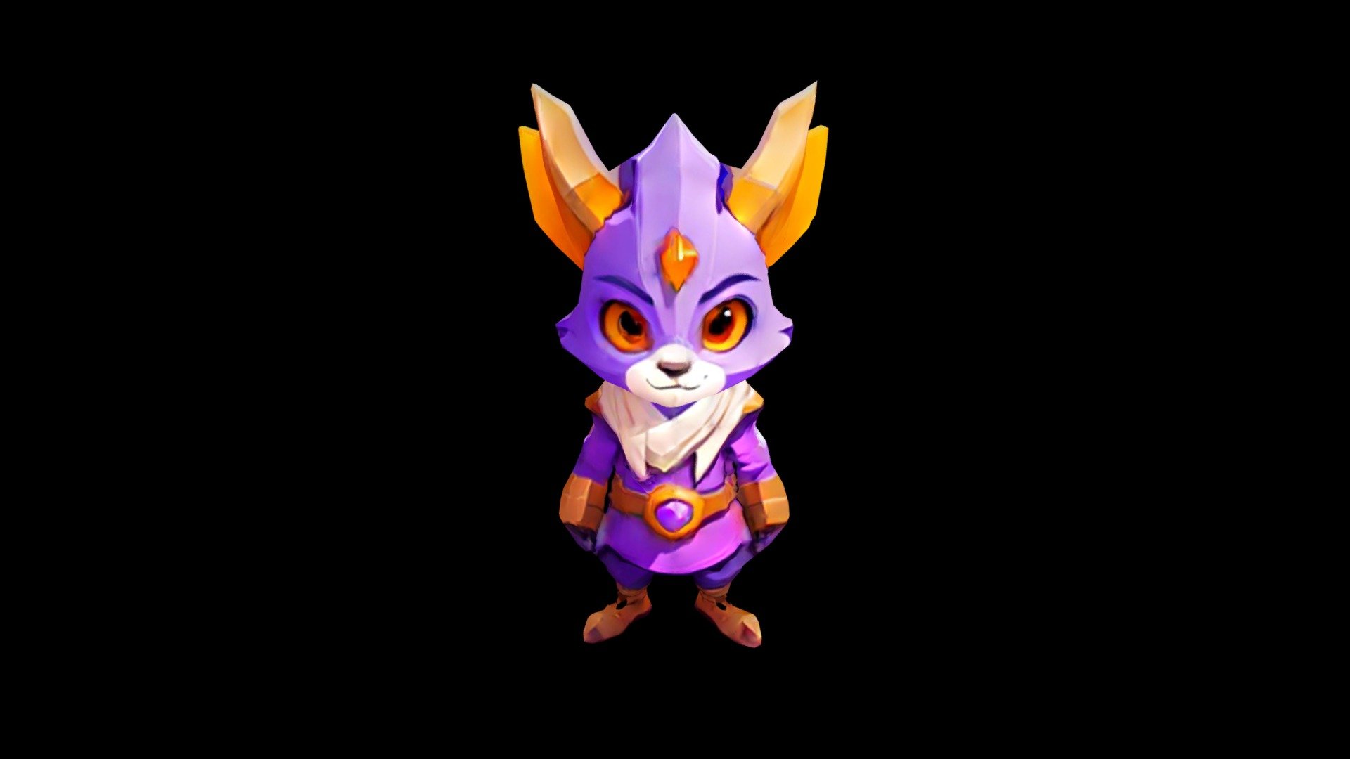 A digital drawing of a purple fox character dres - Download Free 3D ...