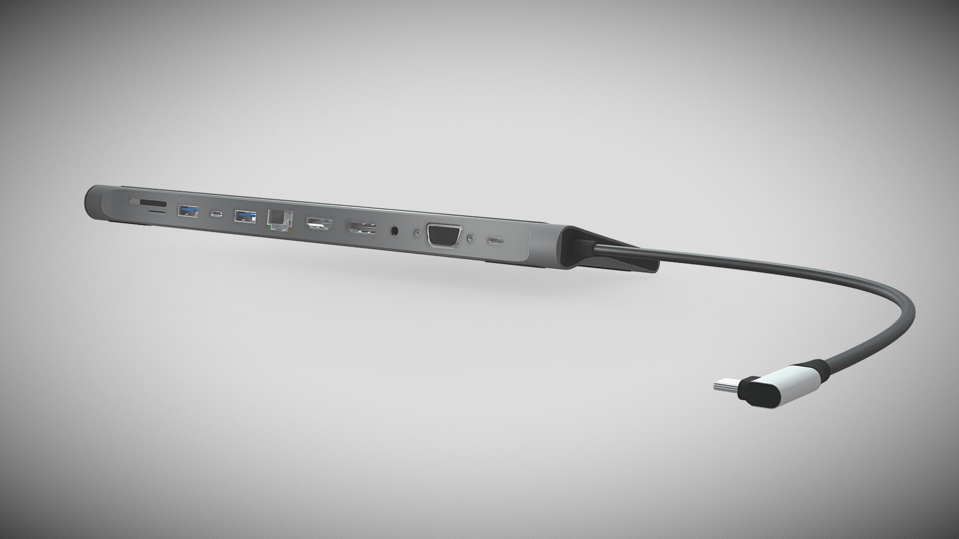 USB-C Multiport Hub - 3D model by alessandroparca [bc139c2] - Sketchfab