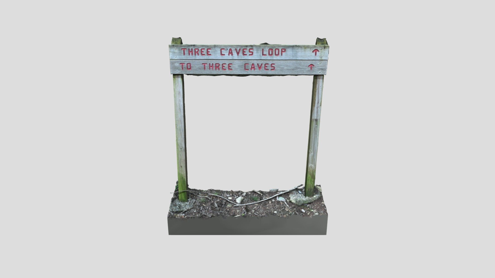 Three Caves Loop Trail Sign - Download Free 3D model by ionizedgames ...