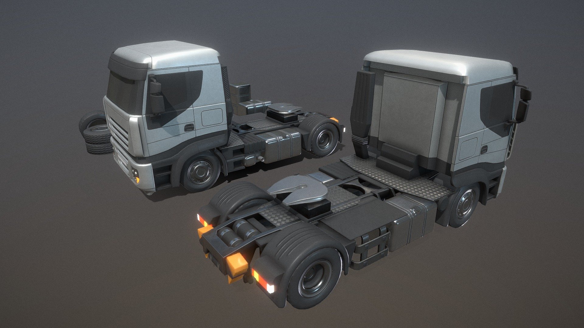 Truck 2-Axis (Rigged Low-Poly Version) - Buy Royalty Free 3D model by ...